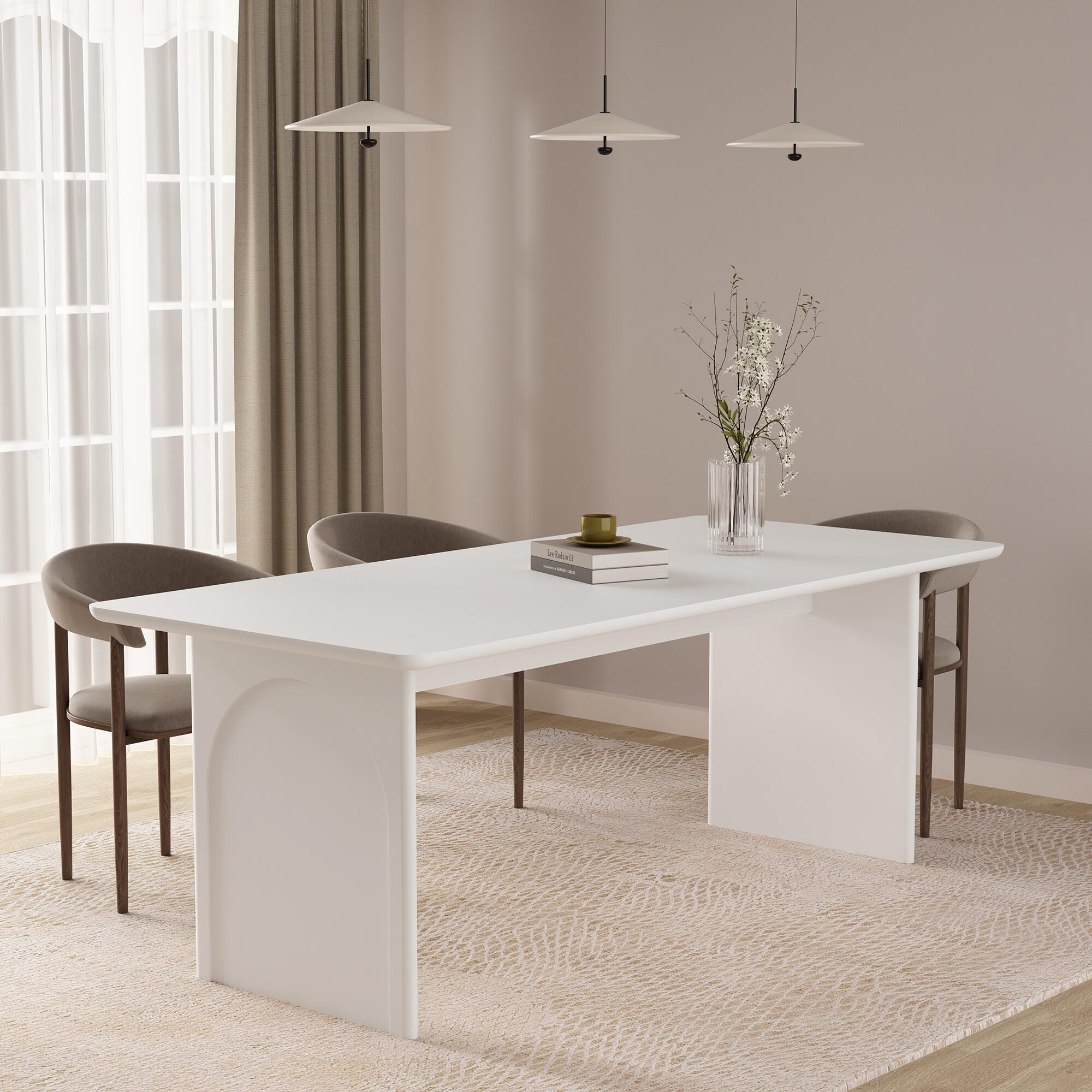 Click here for Manhattan Comfort Ella Dining Table  White prices