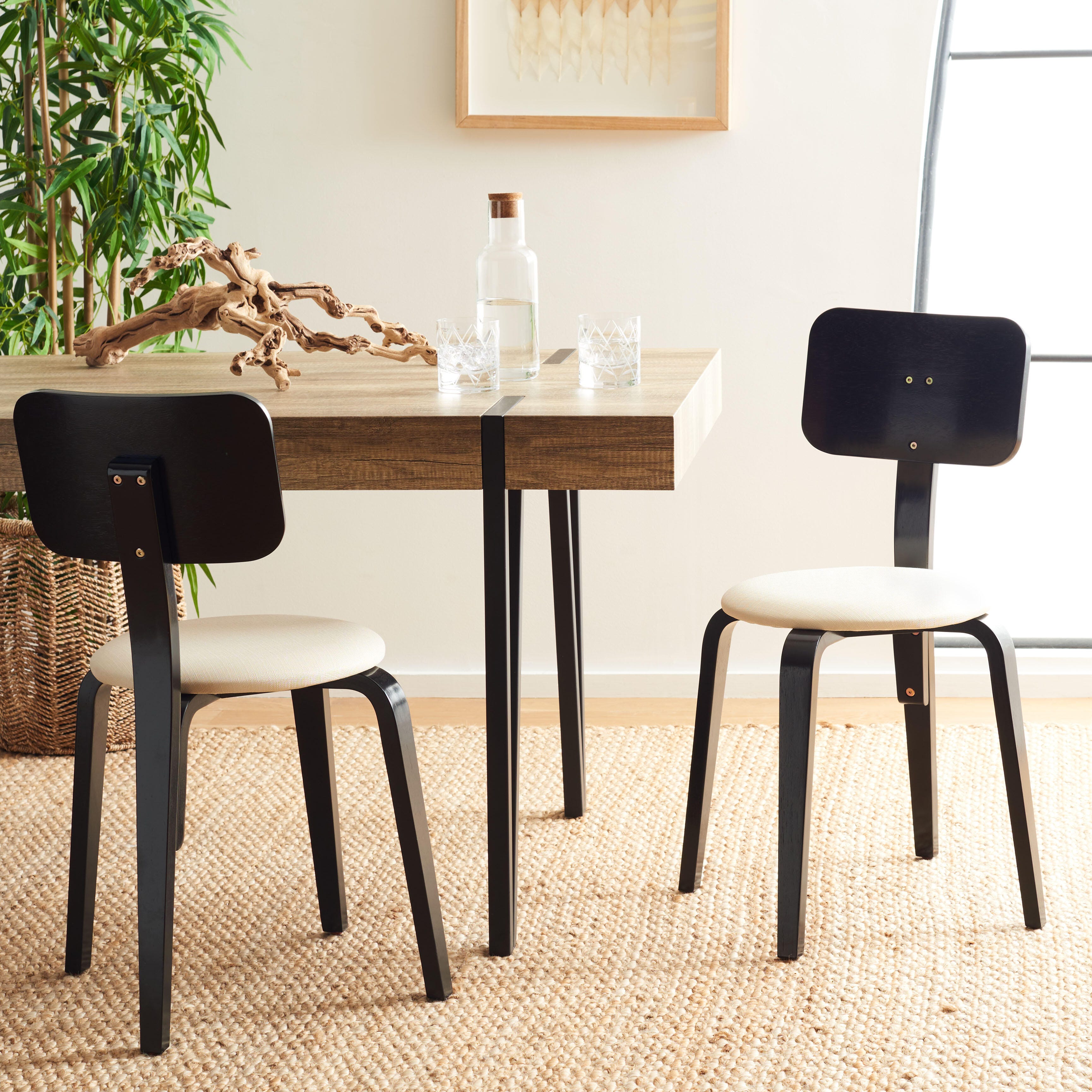 Click here for Safavieh Jo Dining Chair (Set of 2)  Black/Creme prices