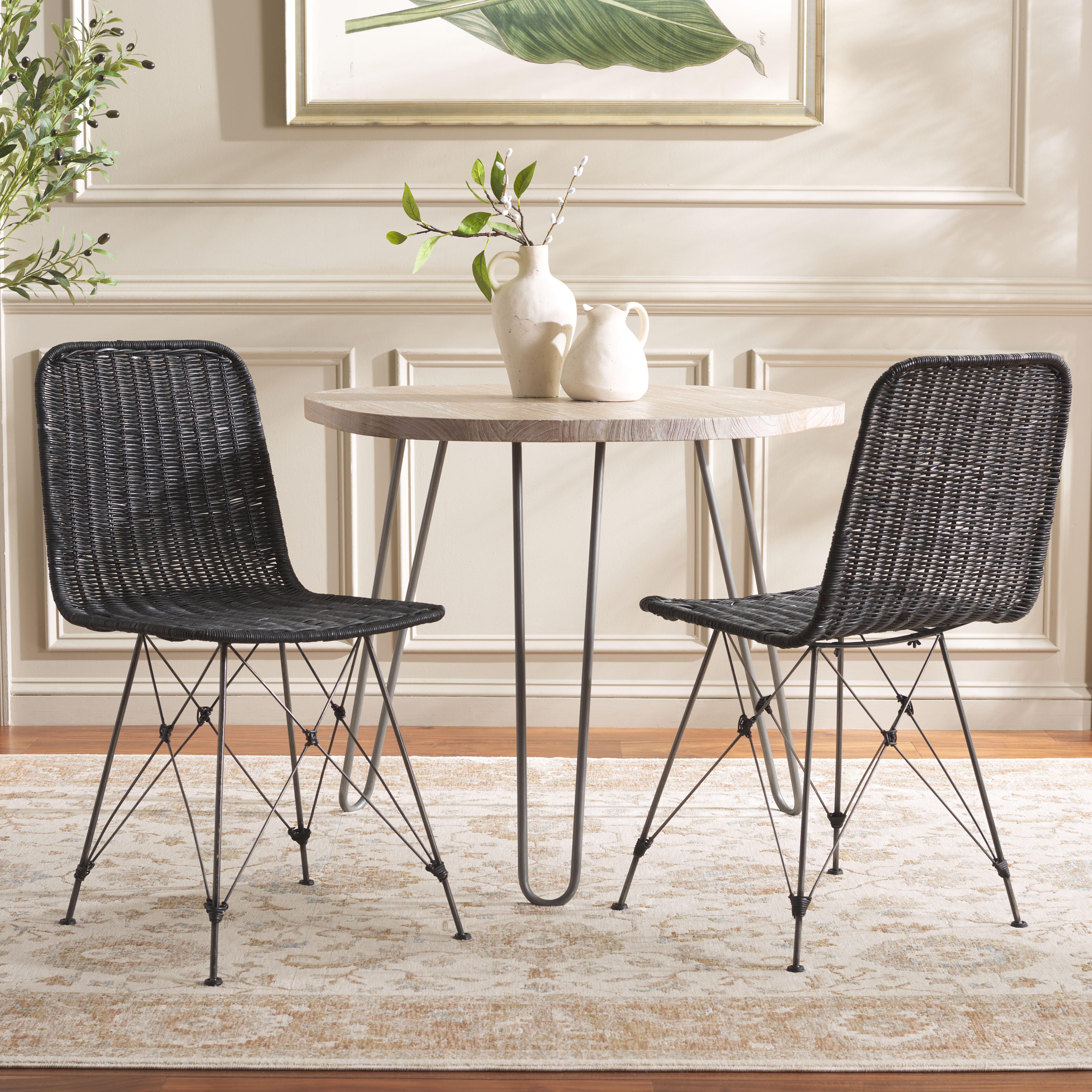 Click here for Safavieh Minerva Dining Chair (Set of 2)  Black/Bl... prices