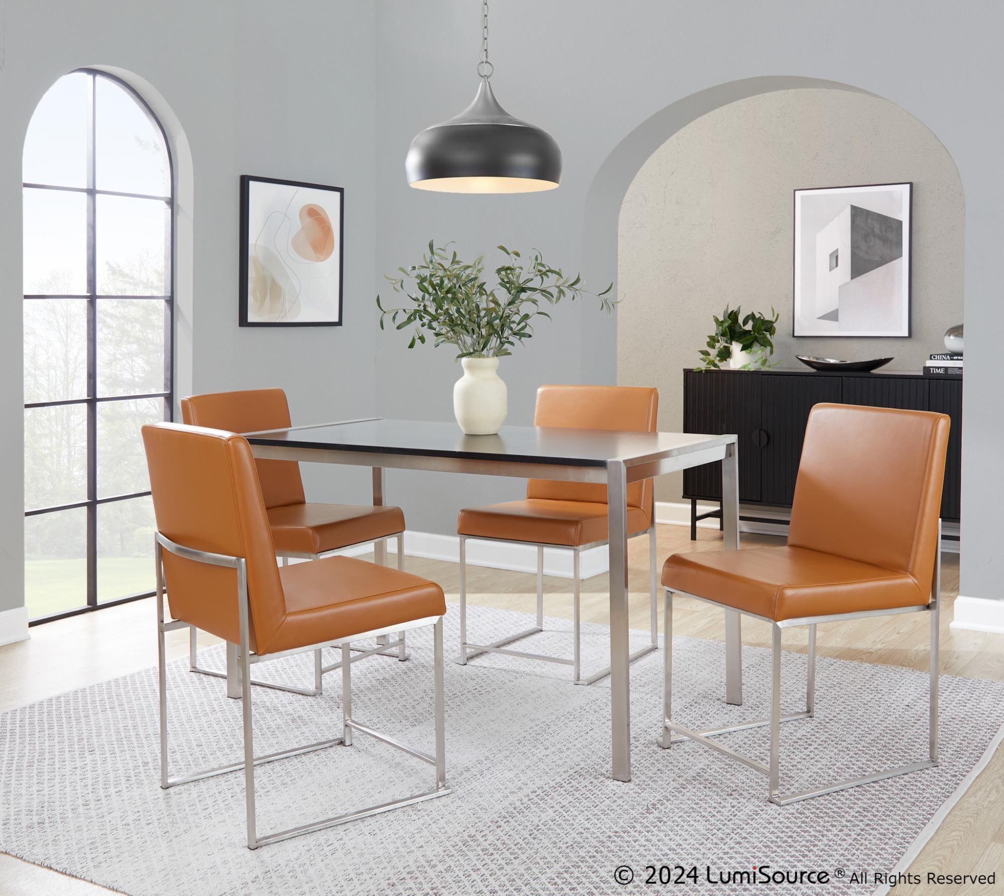 Click here for LumiSource Fuji Dining Chair (Set of 2)  Camel/Chr... prices