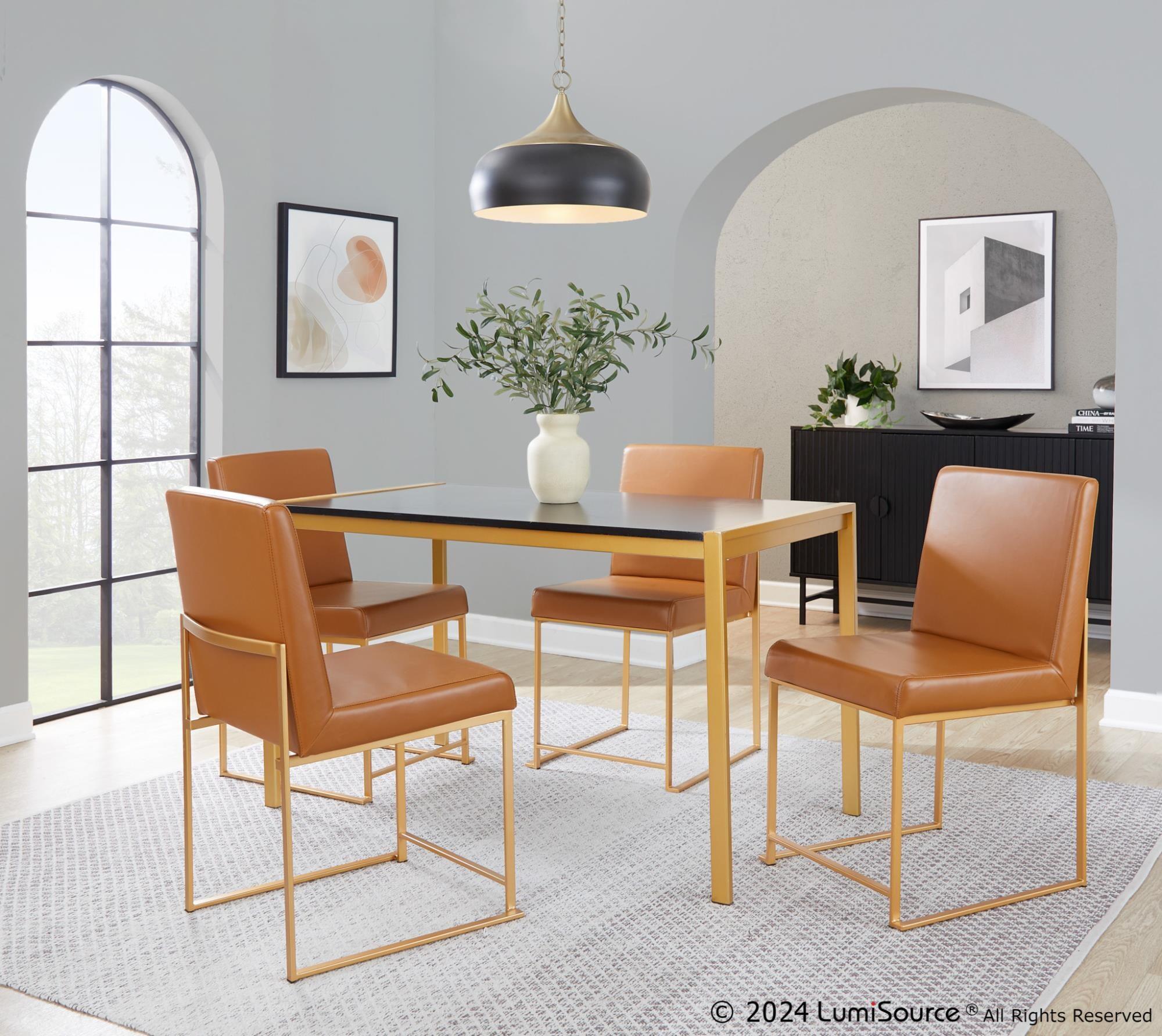 Click here for LumiSource Fuji Dining Chair (Set of 2)  Camel/Gol... prices