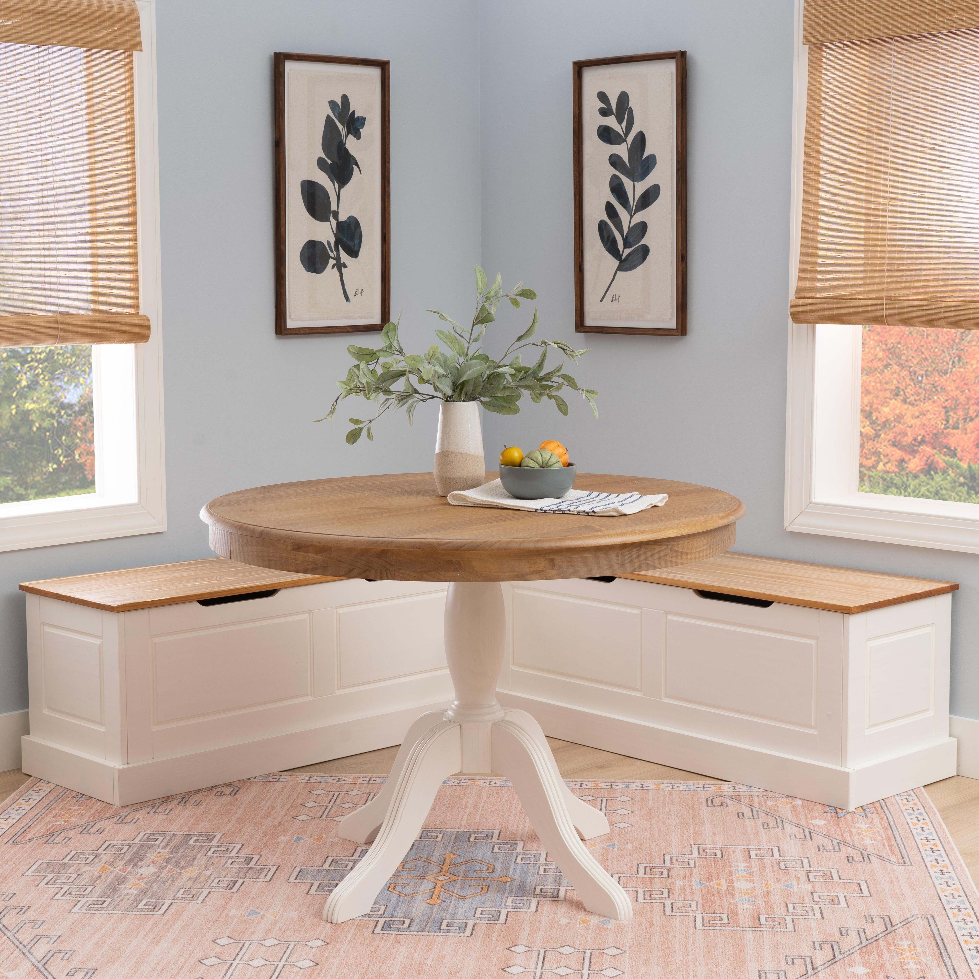 Click here for Linon Landin Corner Nook Dining Set  Natural/White prices