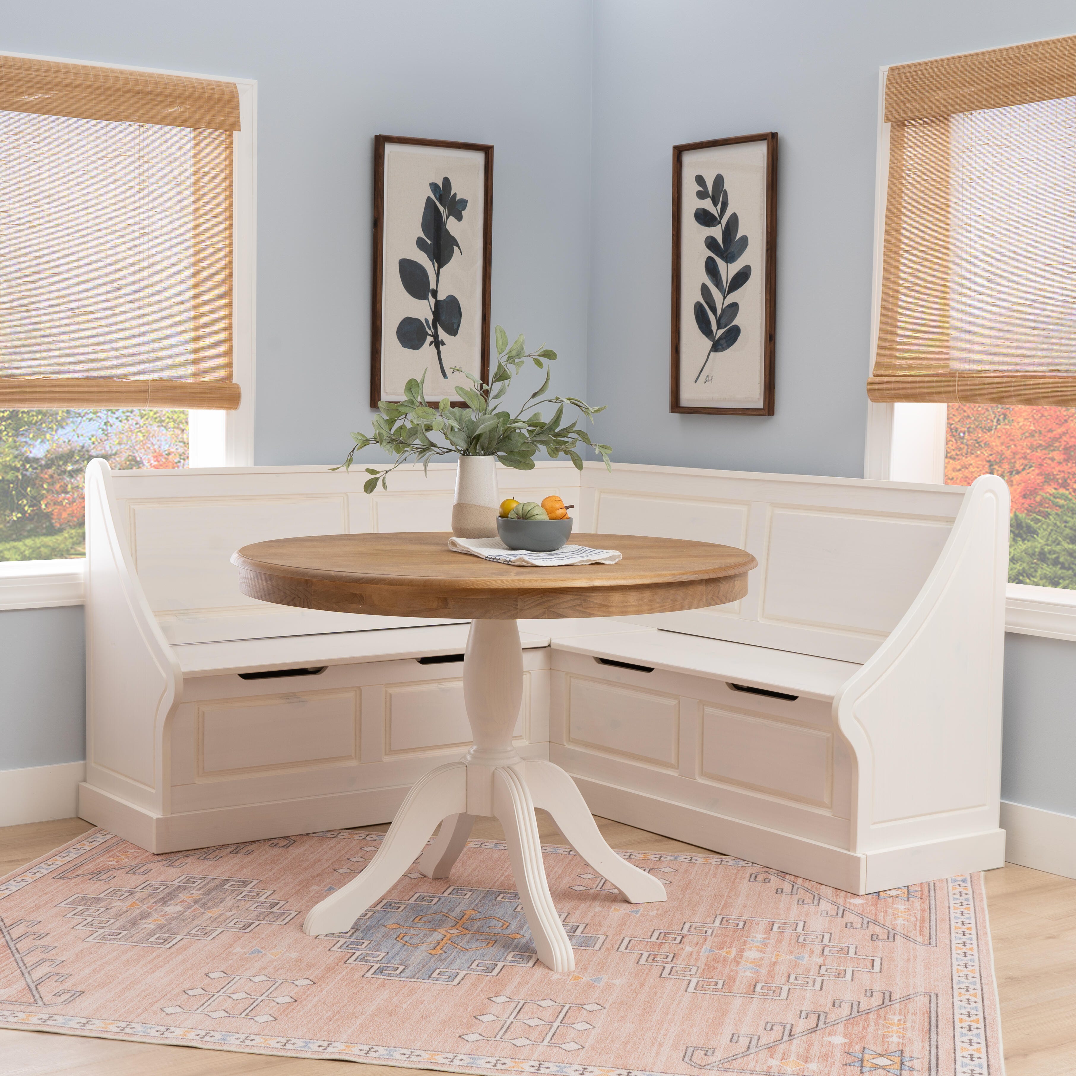 Click here for Linon Landin Corner Breakfast Nook Set  White prices