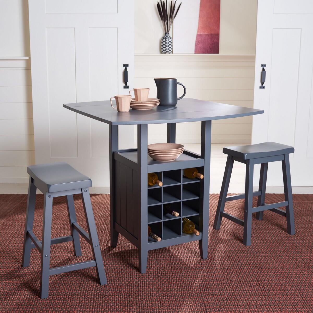 Click here for Safavieh Casey Pub Table and 2 Barstools  Gray prices