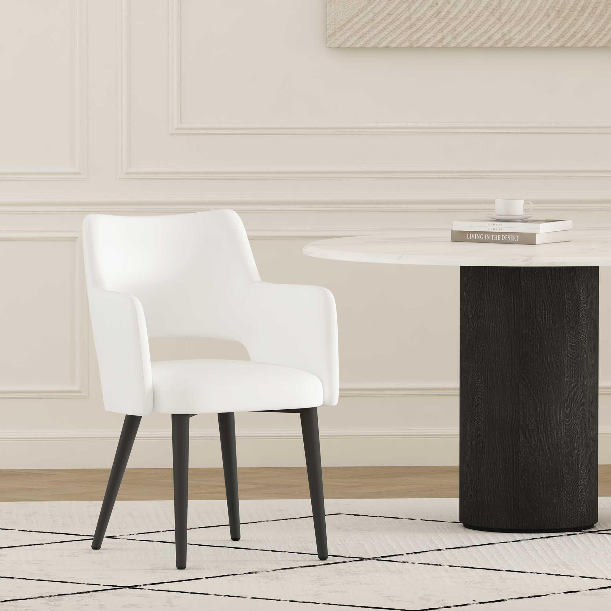 Click here for Manhattan Comfort Tremont Dining Arm Chair  White prices