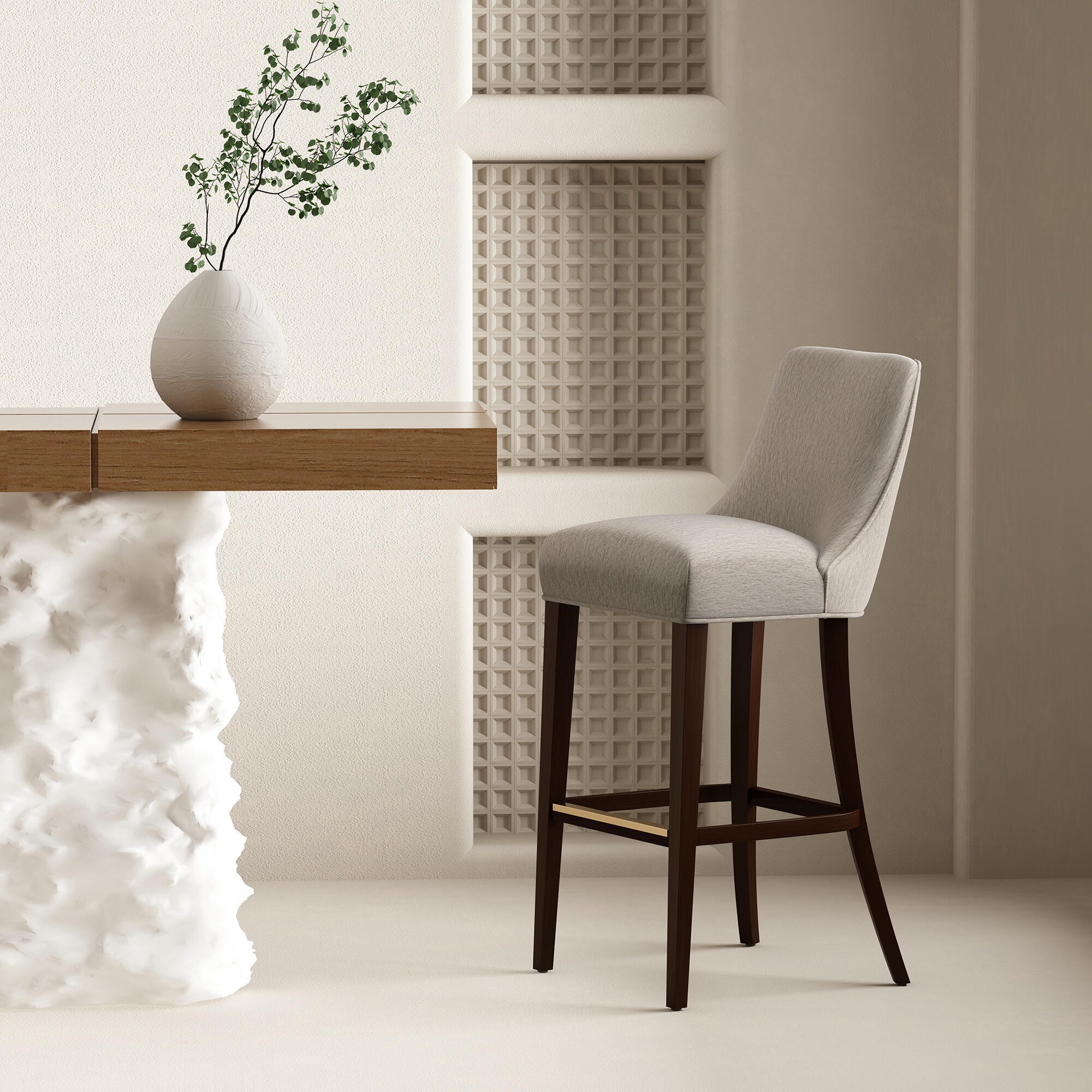 Click here for Manhattan Comfort Beever Bar Height Barstool  Taup... prices