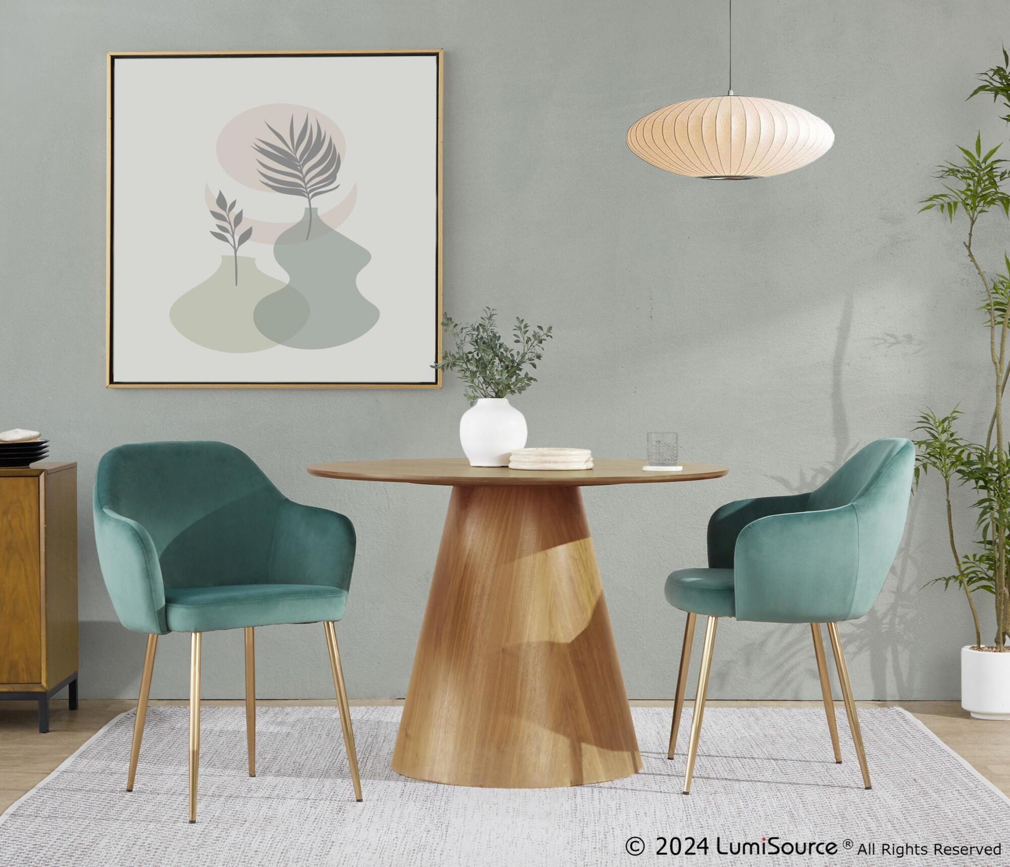 Click here for LumiSource Buena Dining Chair (Set of 2)  Gold/Gre... prices