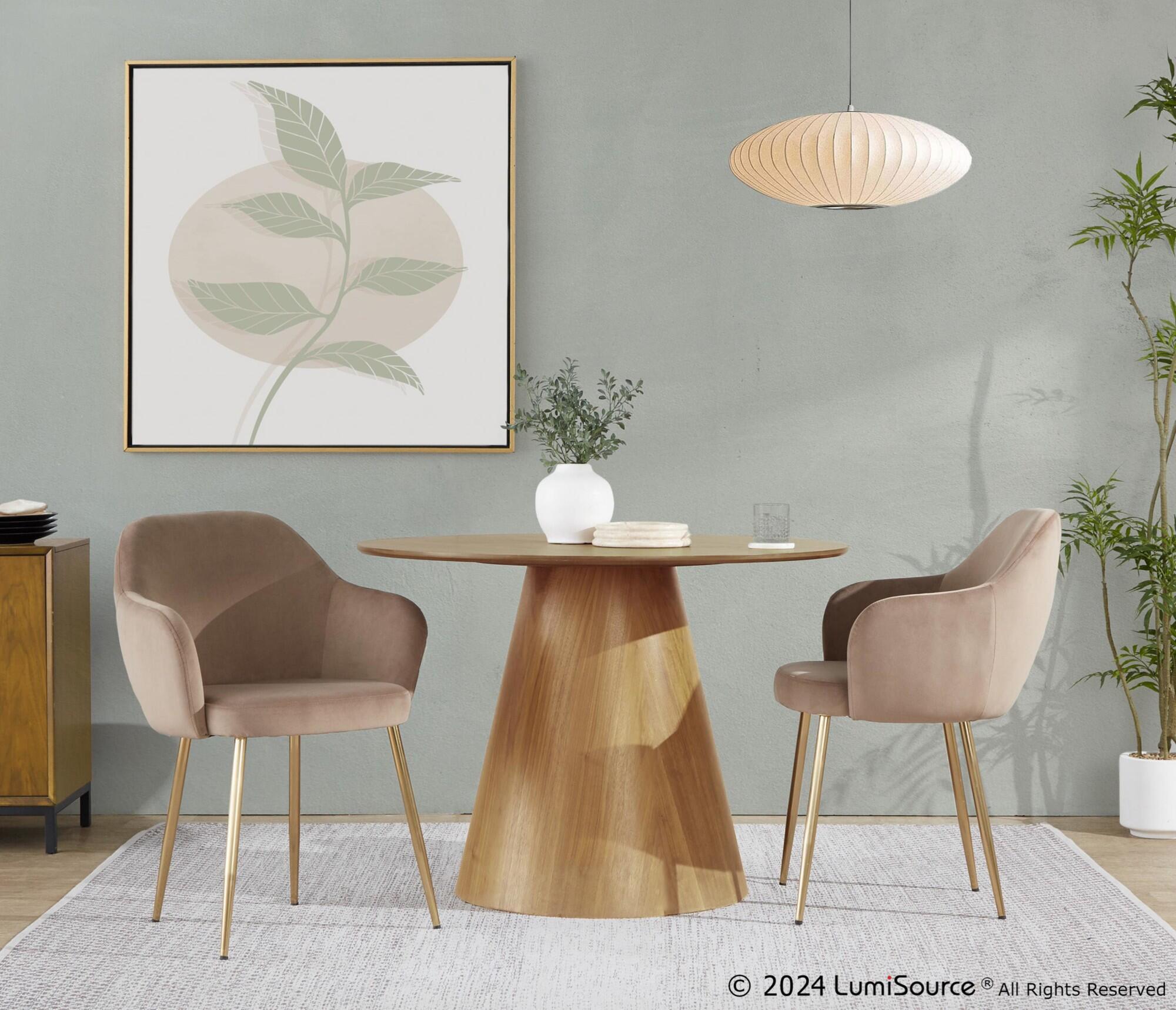 Click here for LumiSource Buena Dining Chair (Set of 2)  Gold/Bro... prices