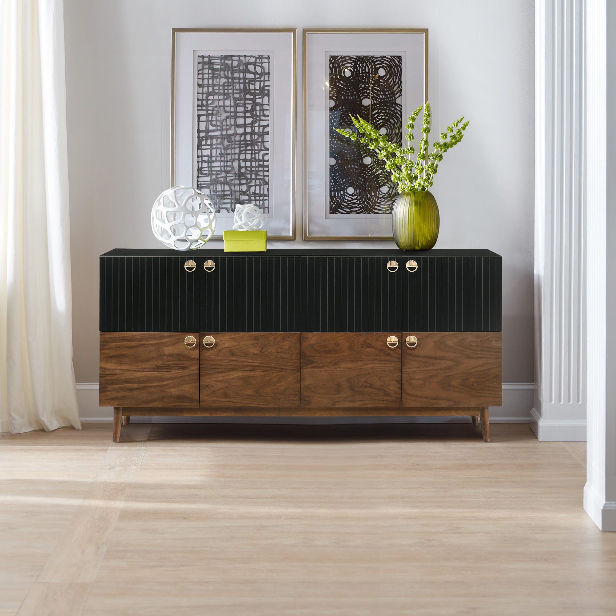 Click here for Armen Living Amigo Buffet  Black/Walnut prices