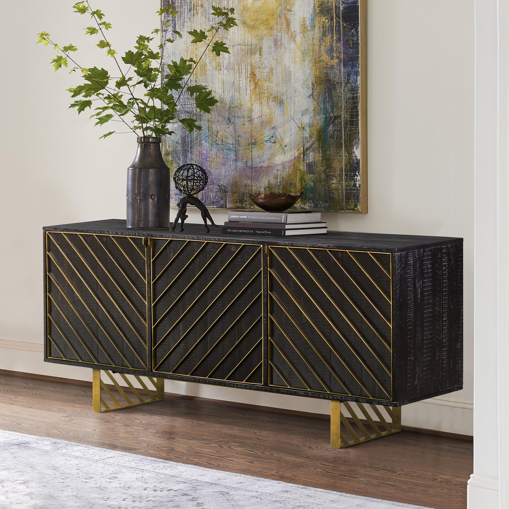 Click here for Armen Living Monaco Sideboard  Black Red/Antique B... prices