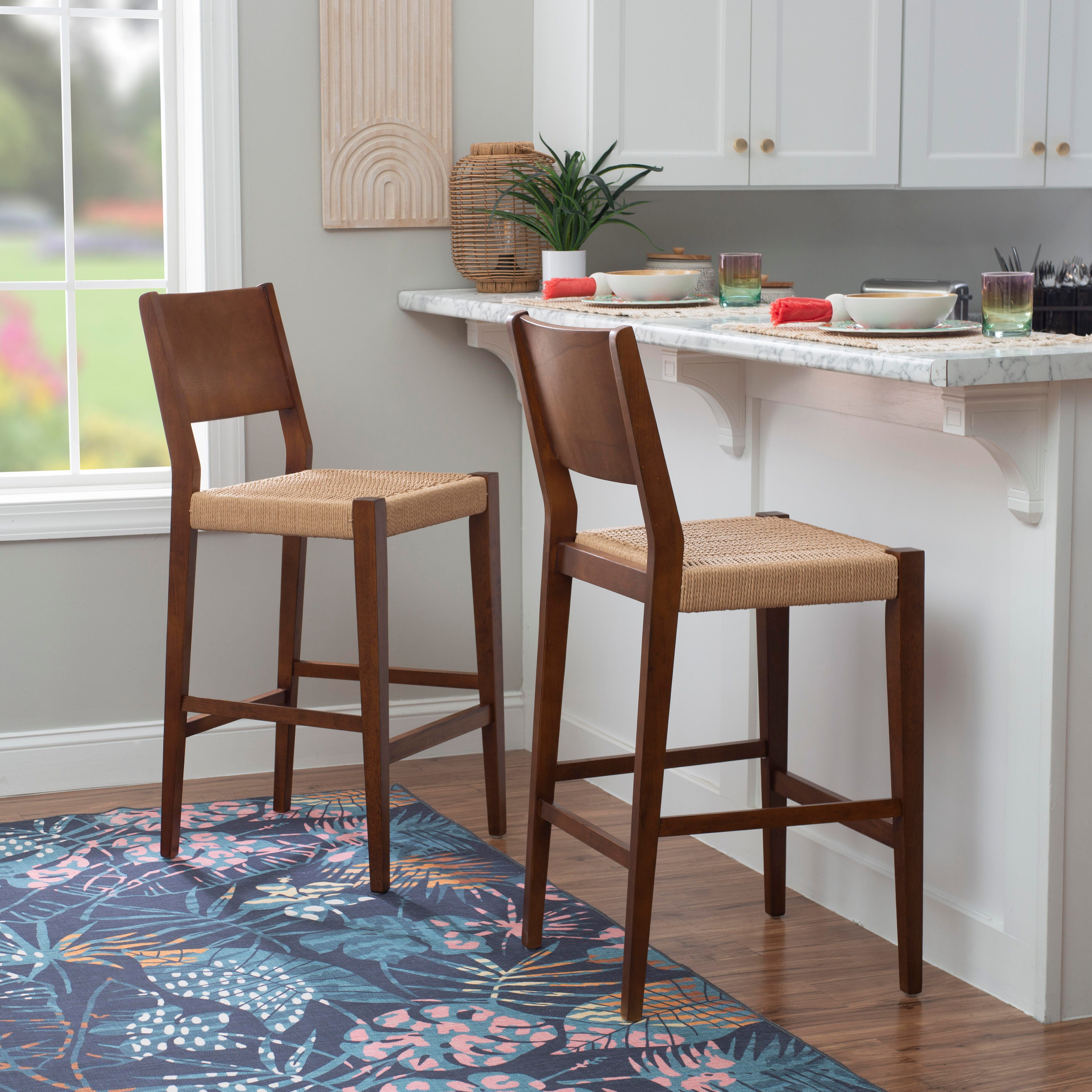 Click here for Linon Farren Bar Height Barstool (Set of 2)  Brown prices