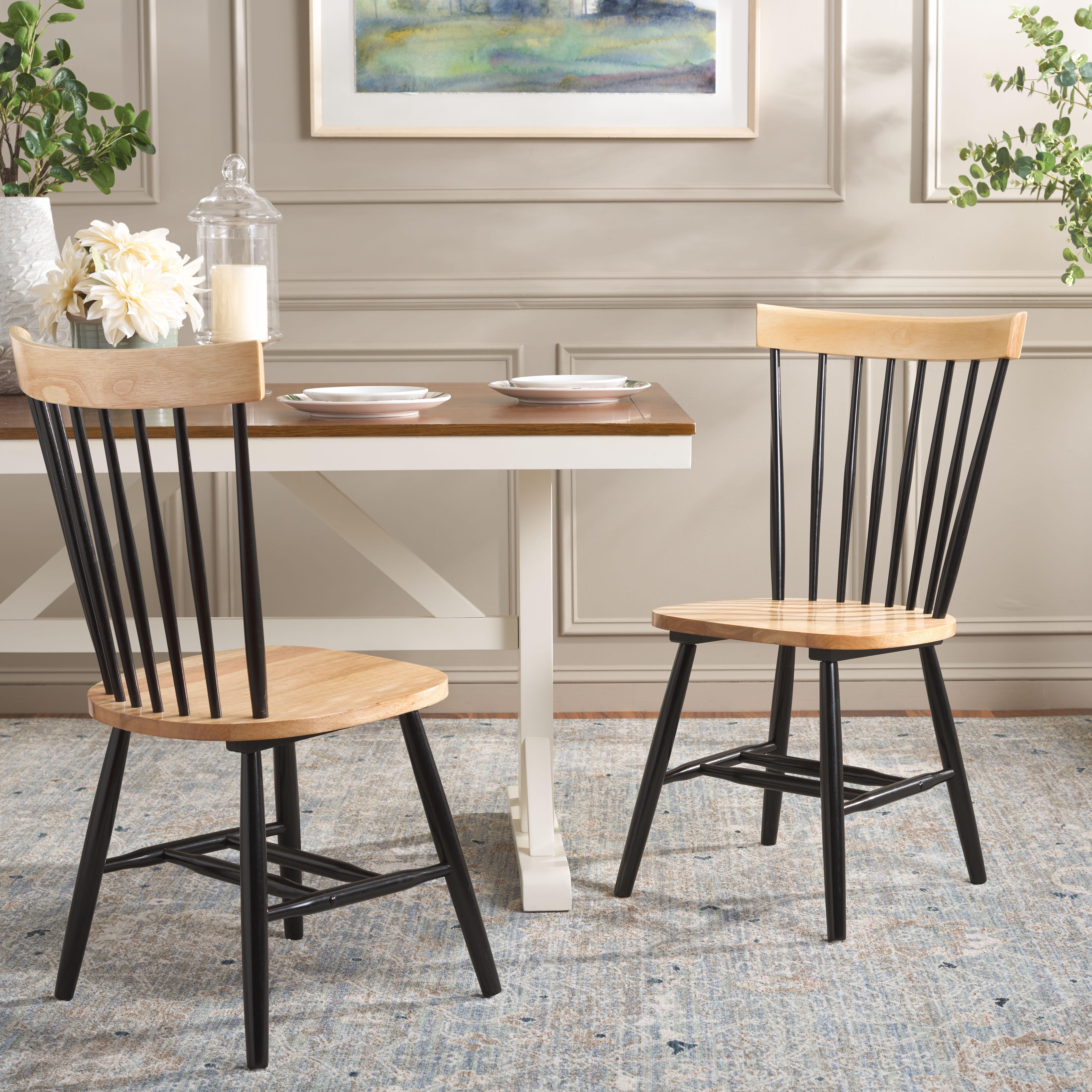 Click here for Safavieh Parker Dining Chair (Set of 2)  Natural/B... prices