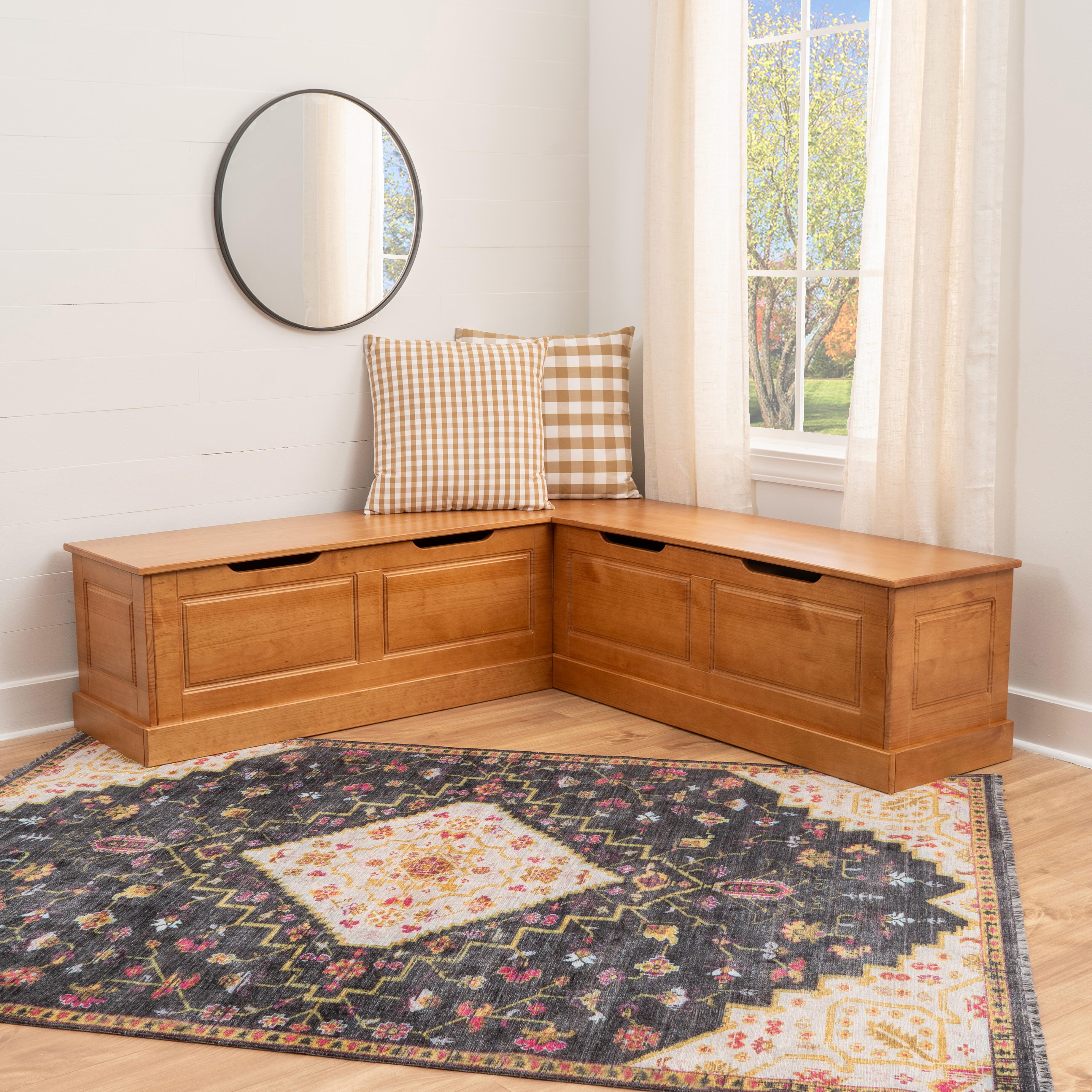 Click here for Linon Landin 62 Backless Breakfast Nook  Caramel prices