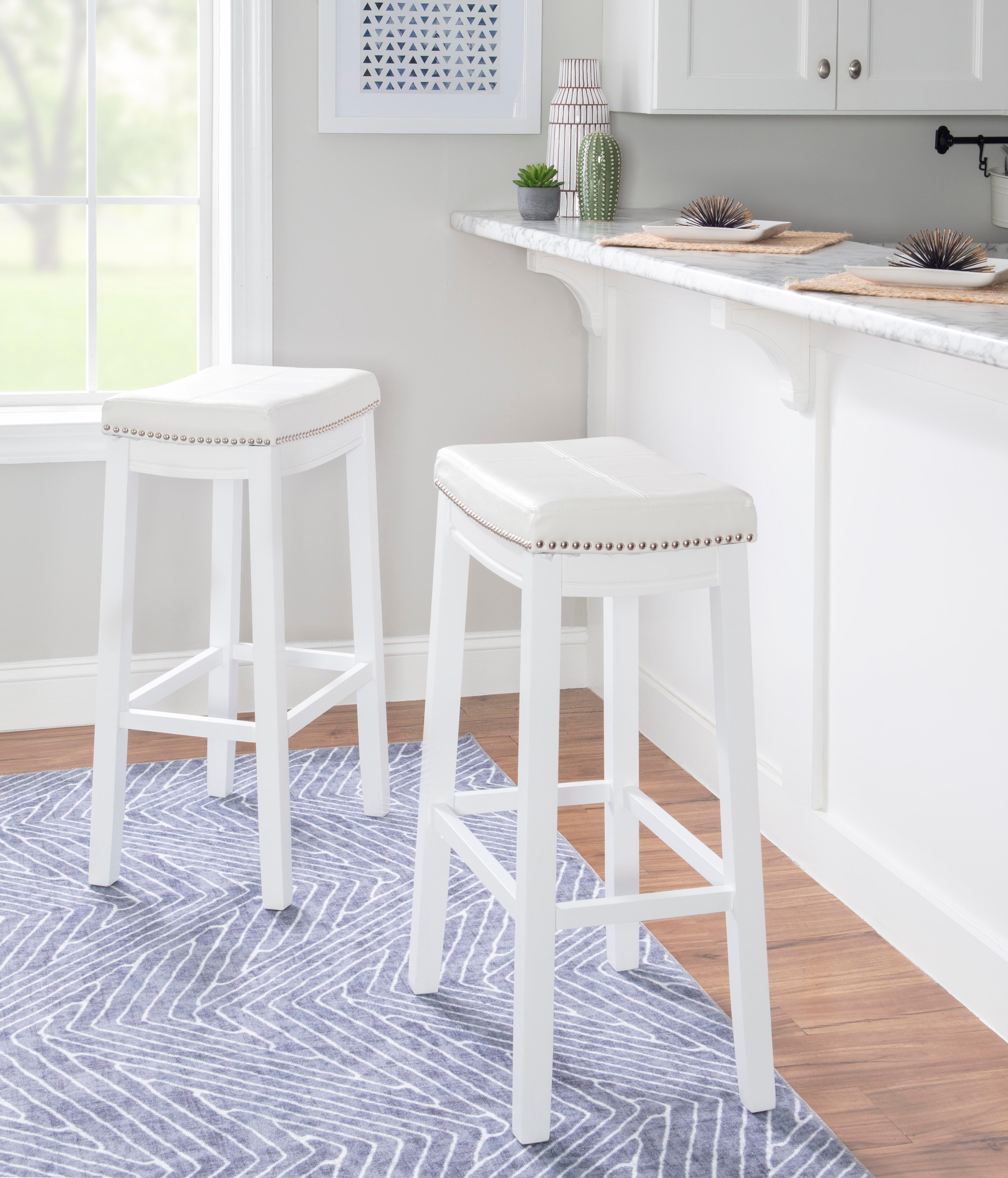 Click here for Linon Claridge Bar Height Bar Stool  White prices