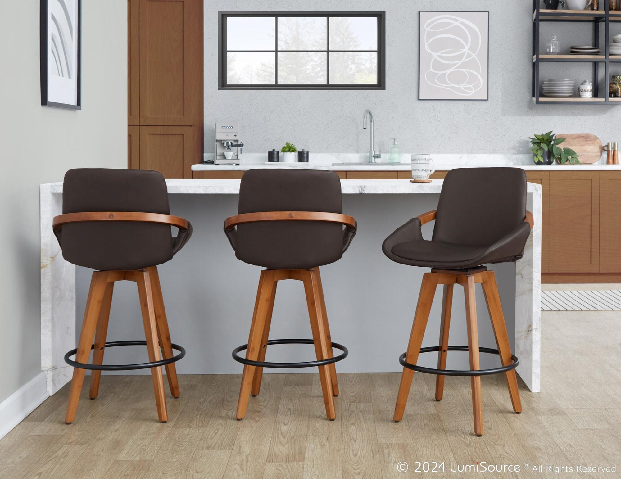 Click here for LumiSource Cosmo Counter Height Bar Stool  Brown prices