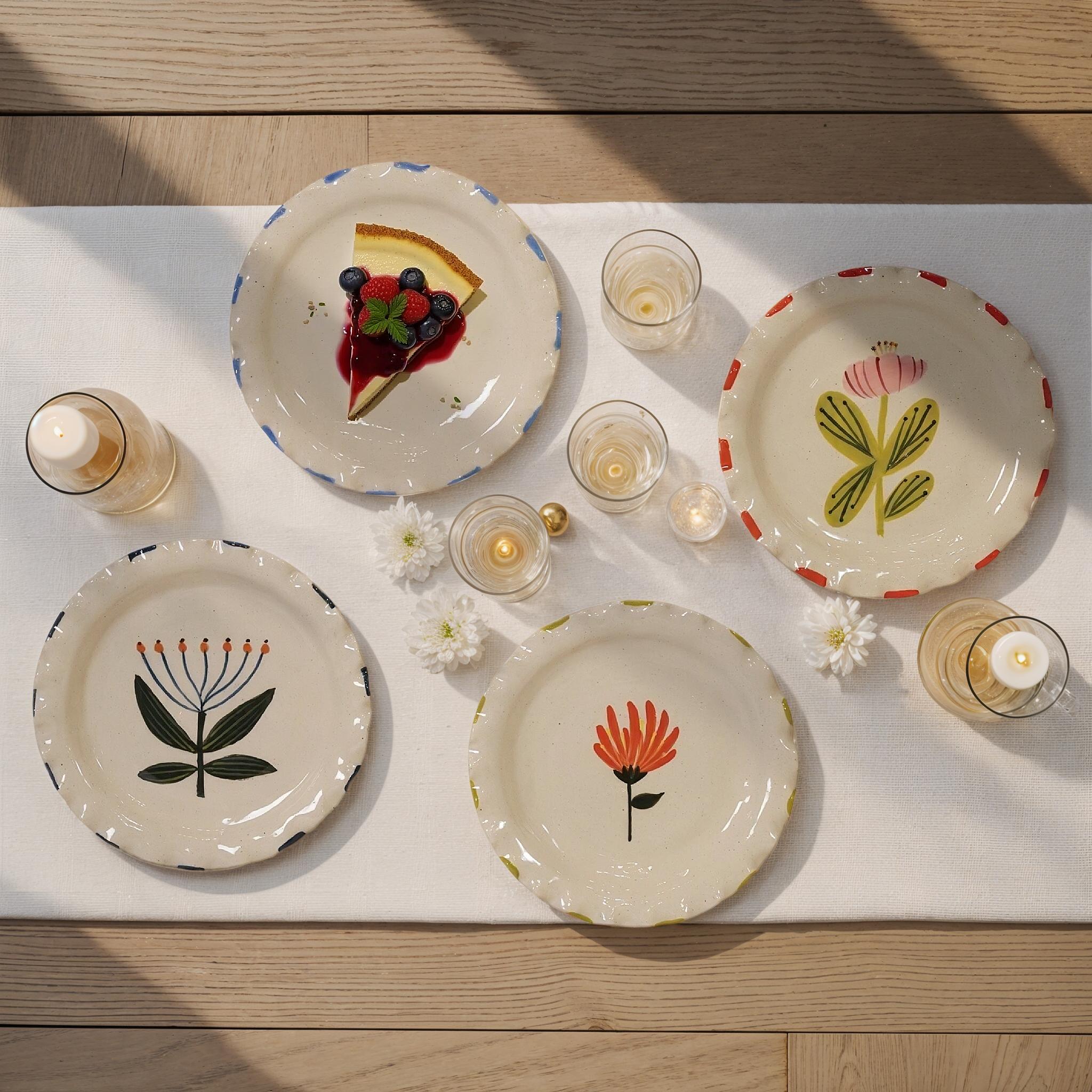 Click here for Storied Home Vibrant Flower Decorative Plate Set... prices