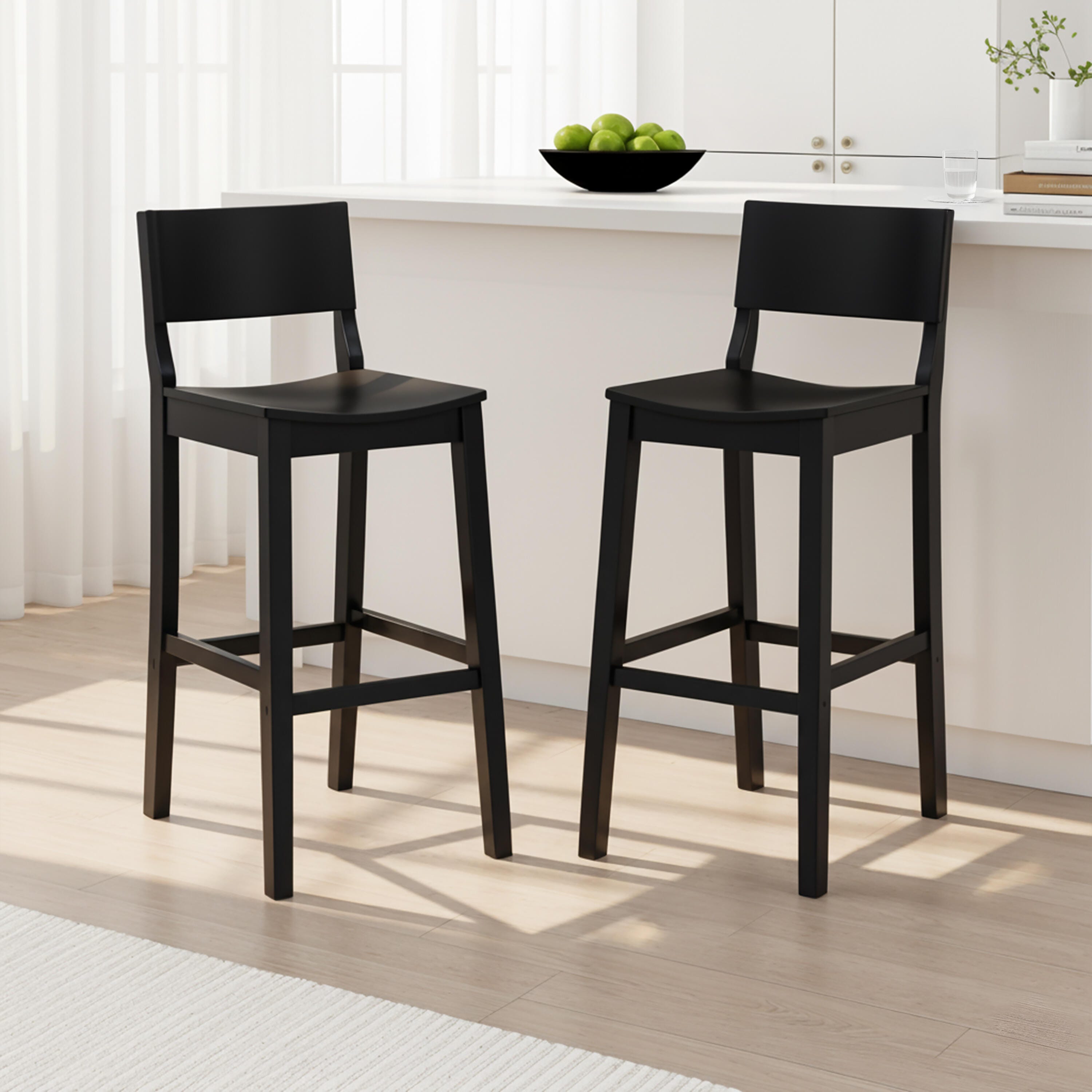Click here for Linon Sera Bar Height Bar Stool (Set of 2)  Black prices