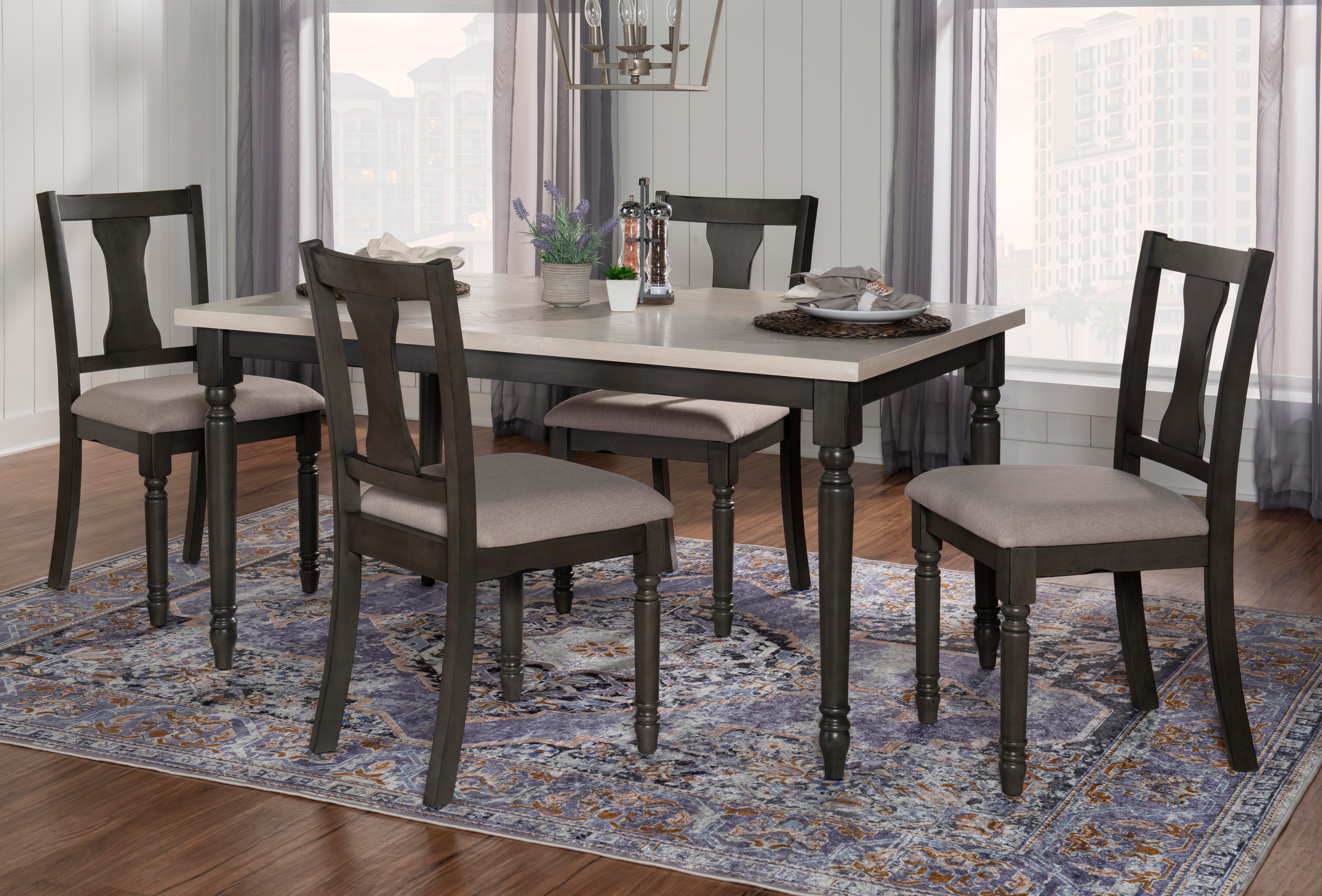 Click here for Linon Wesley Dining Table and 4 Chairs Set  Gray prices