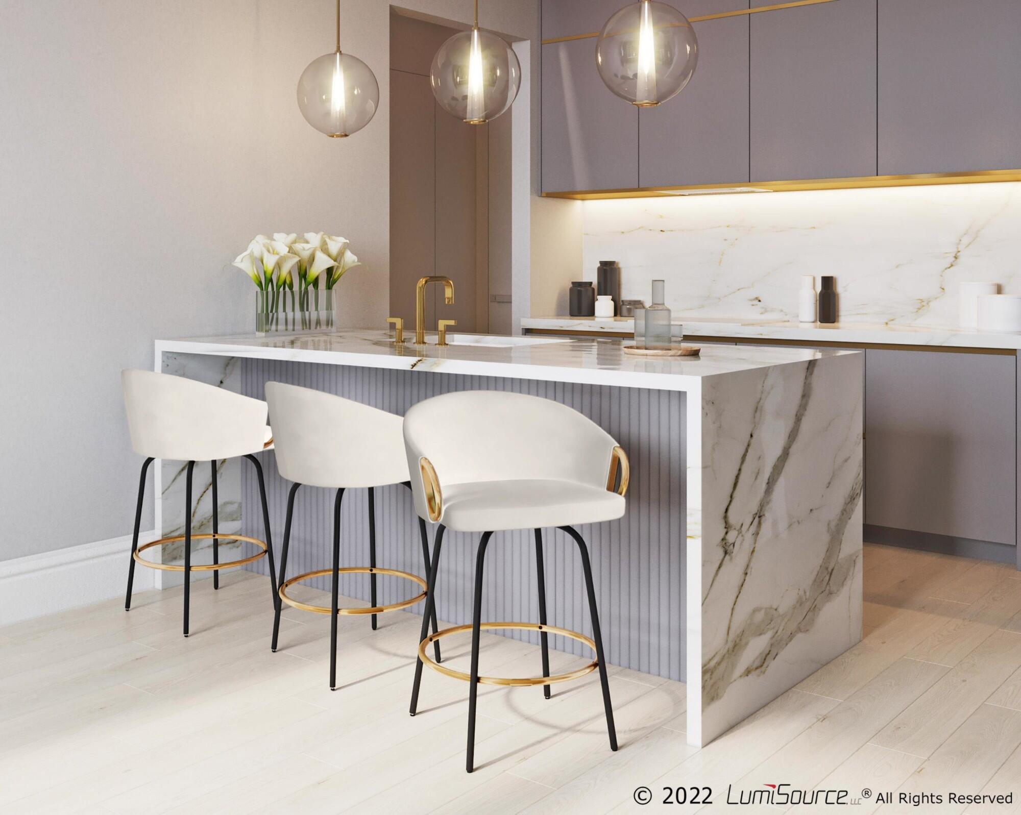 Click here for LumiSource Claire Counter Stool (Set of 2)  Cream prices