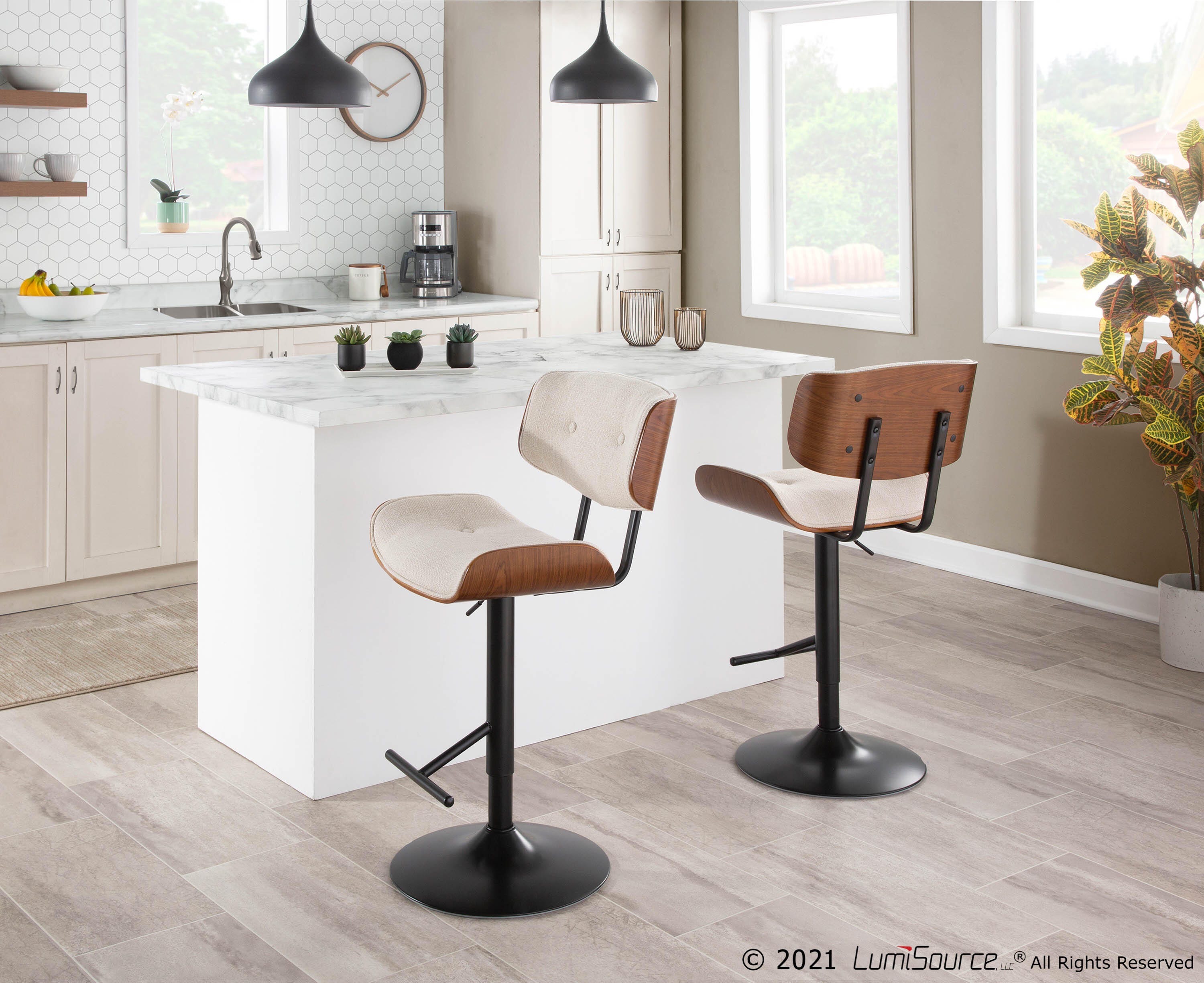 Click here for Lombardi Adjustable Height Bar Stool  Cream prices