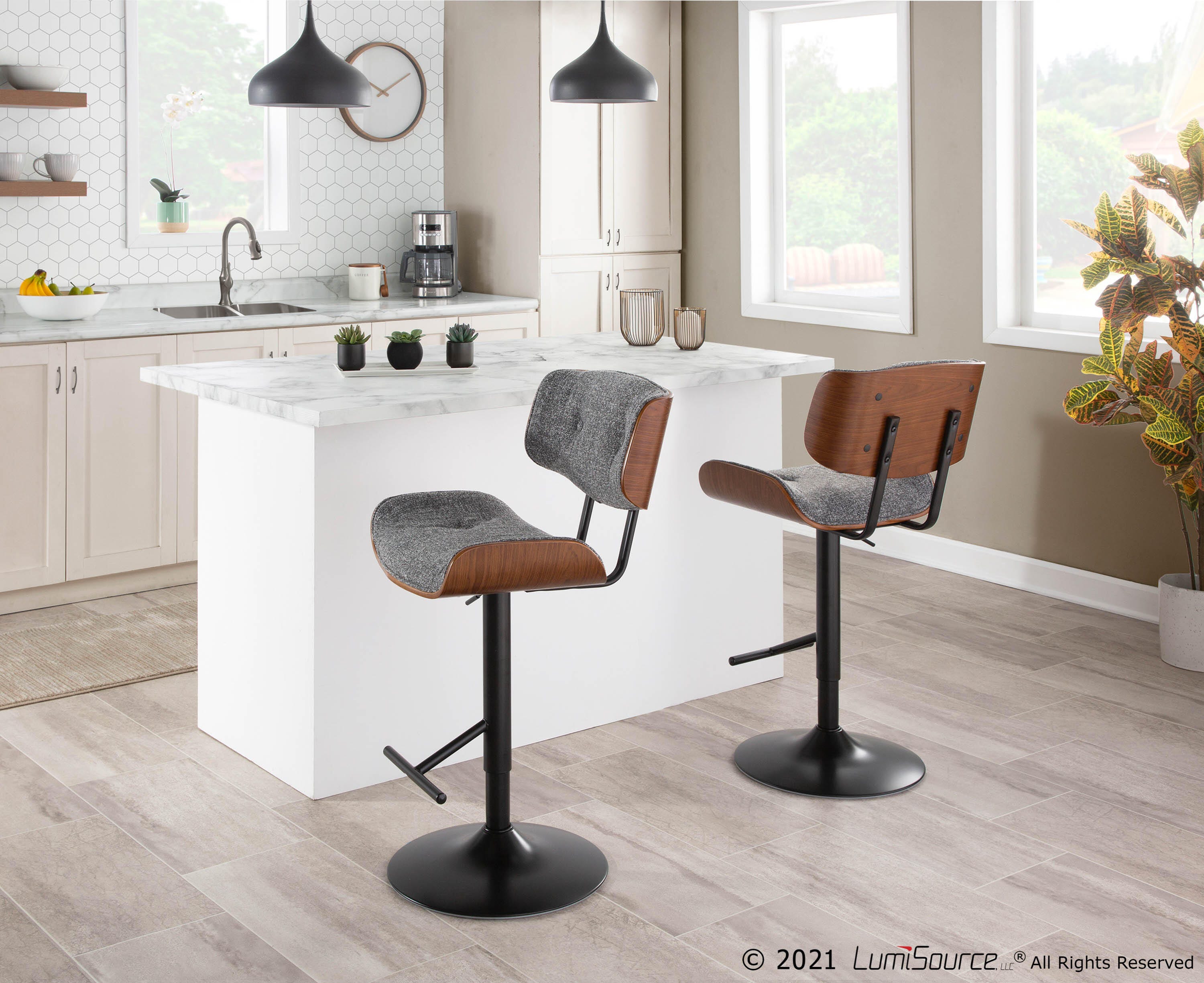 Click here for Lombardi Adjustable Height Bar Stool  Gray prices