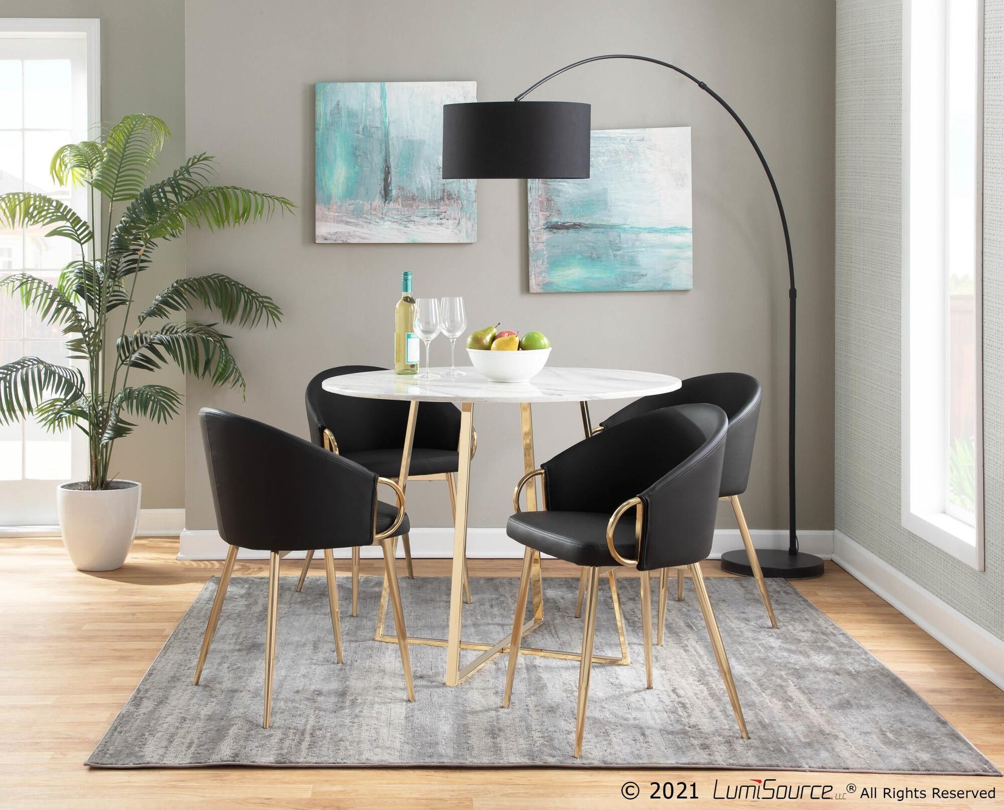 Click here for LumiSource Claire Chair (Set of 2)  Black/Gold prices