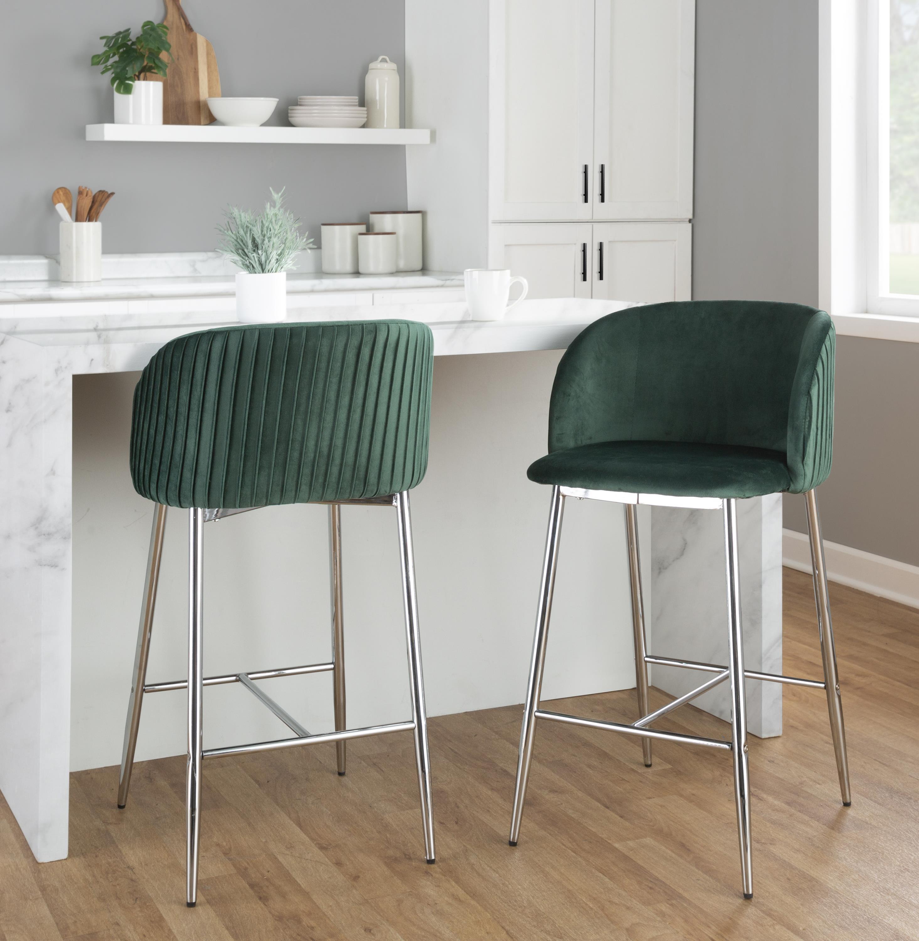 Click here for LumiSource Fran Pleated Counter Stool (Set of 2)... prices