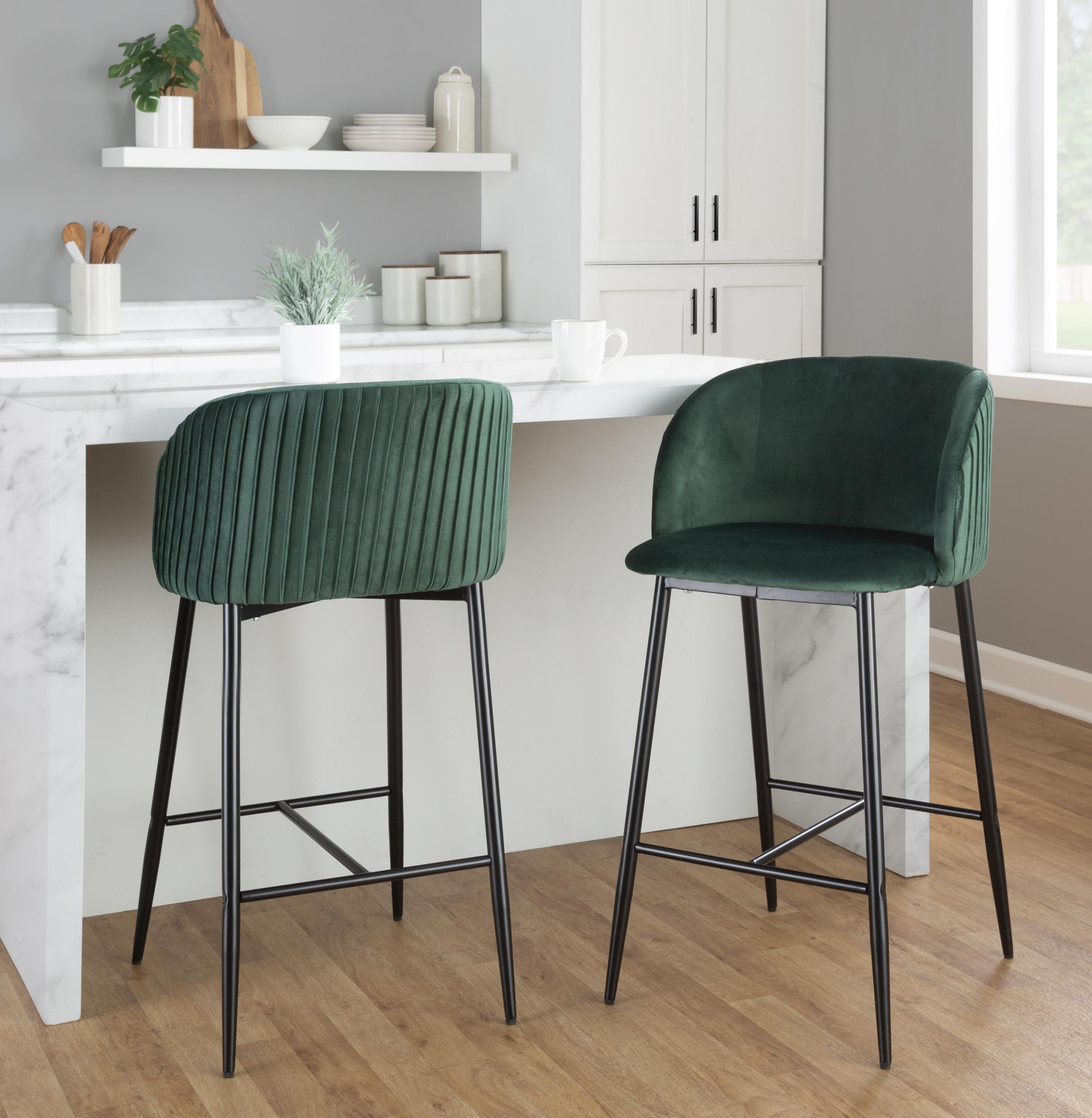Click here for LumiSource Fran Pleated Counter Stool (Set of 2)... prices