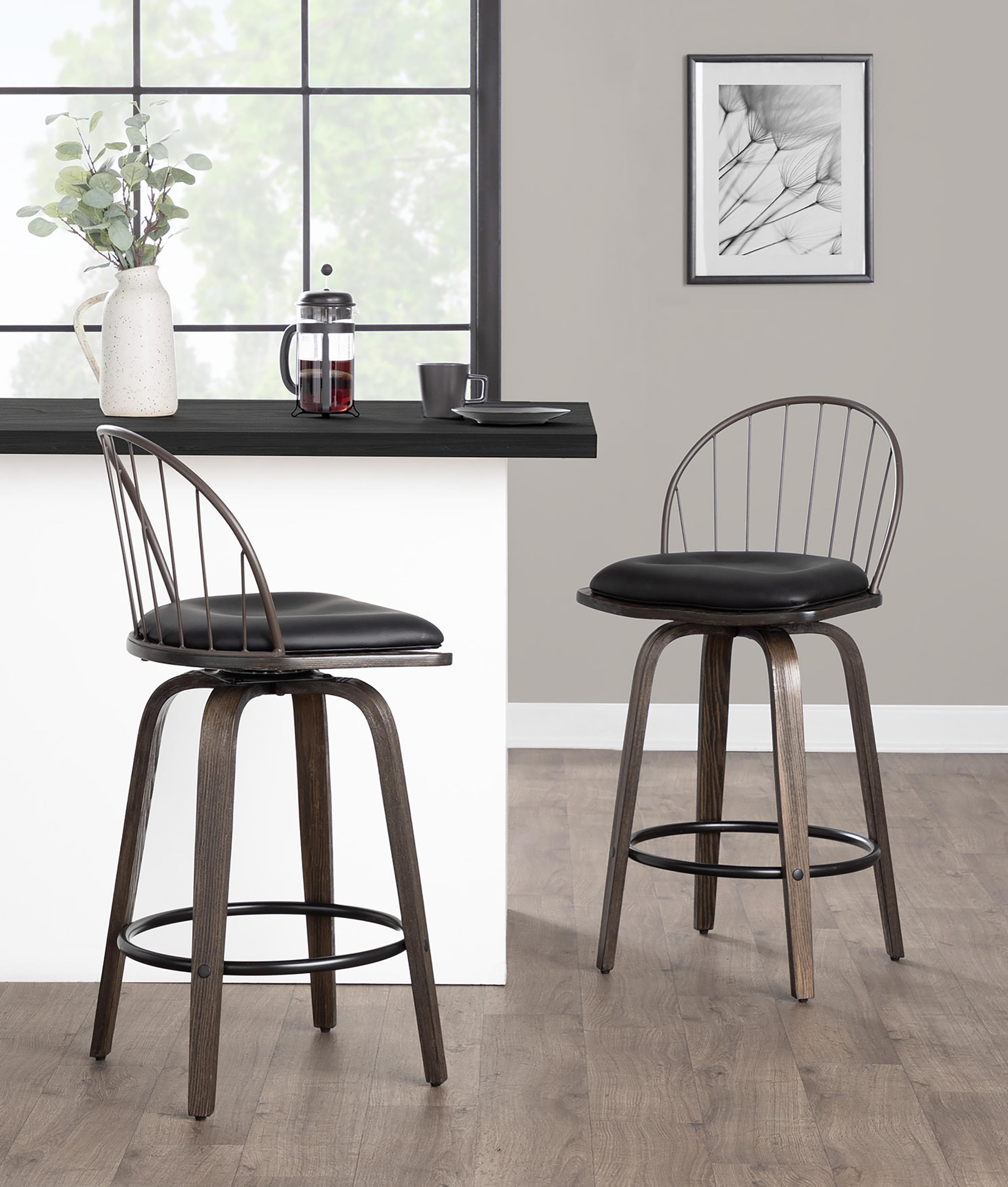 Click here for LumiSource Riley Counter Stool (Set of 2)  Black/W... prices