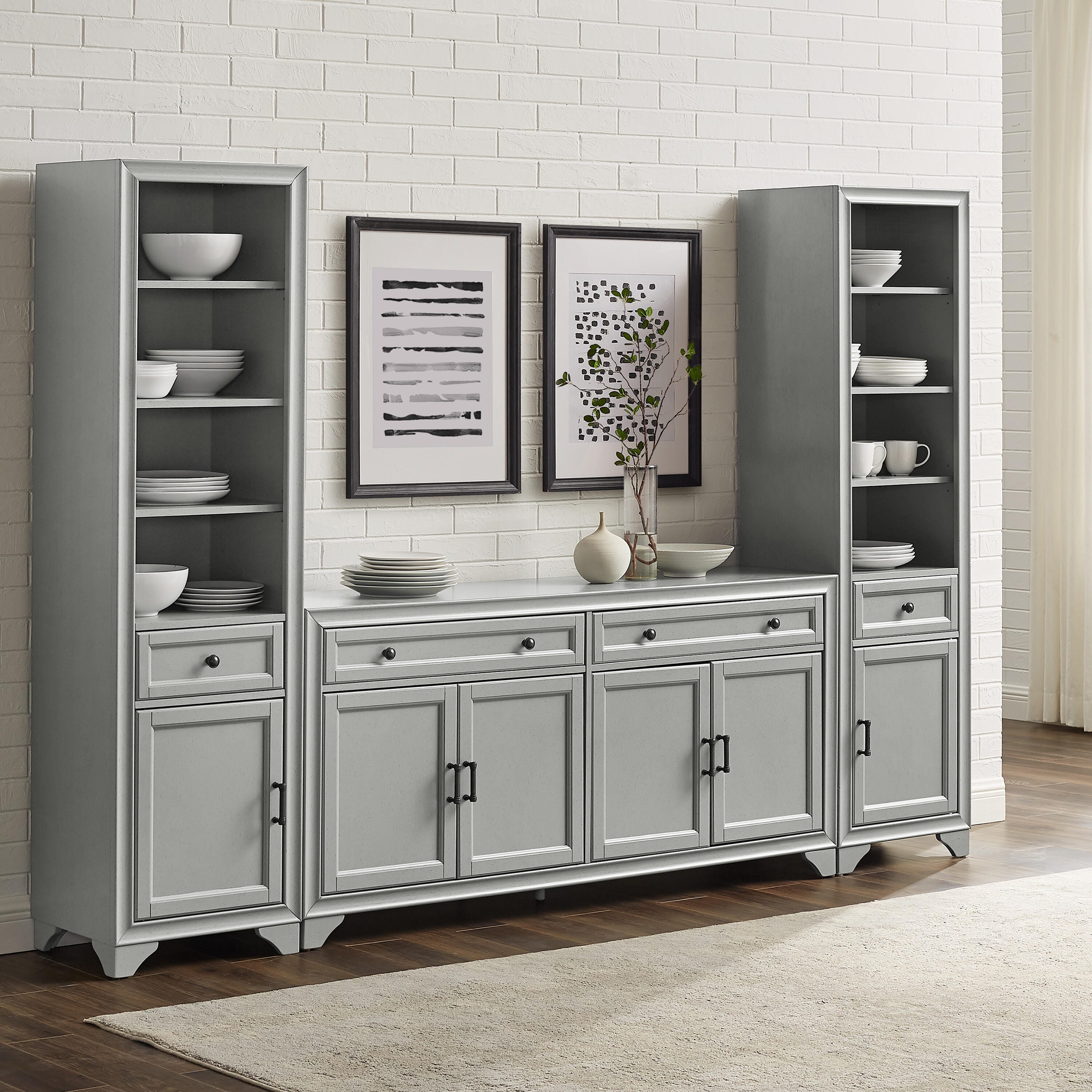 Click here for Crosley Furniture Tara Sideboard And Bookcase Set... prices
