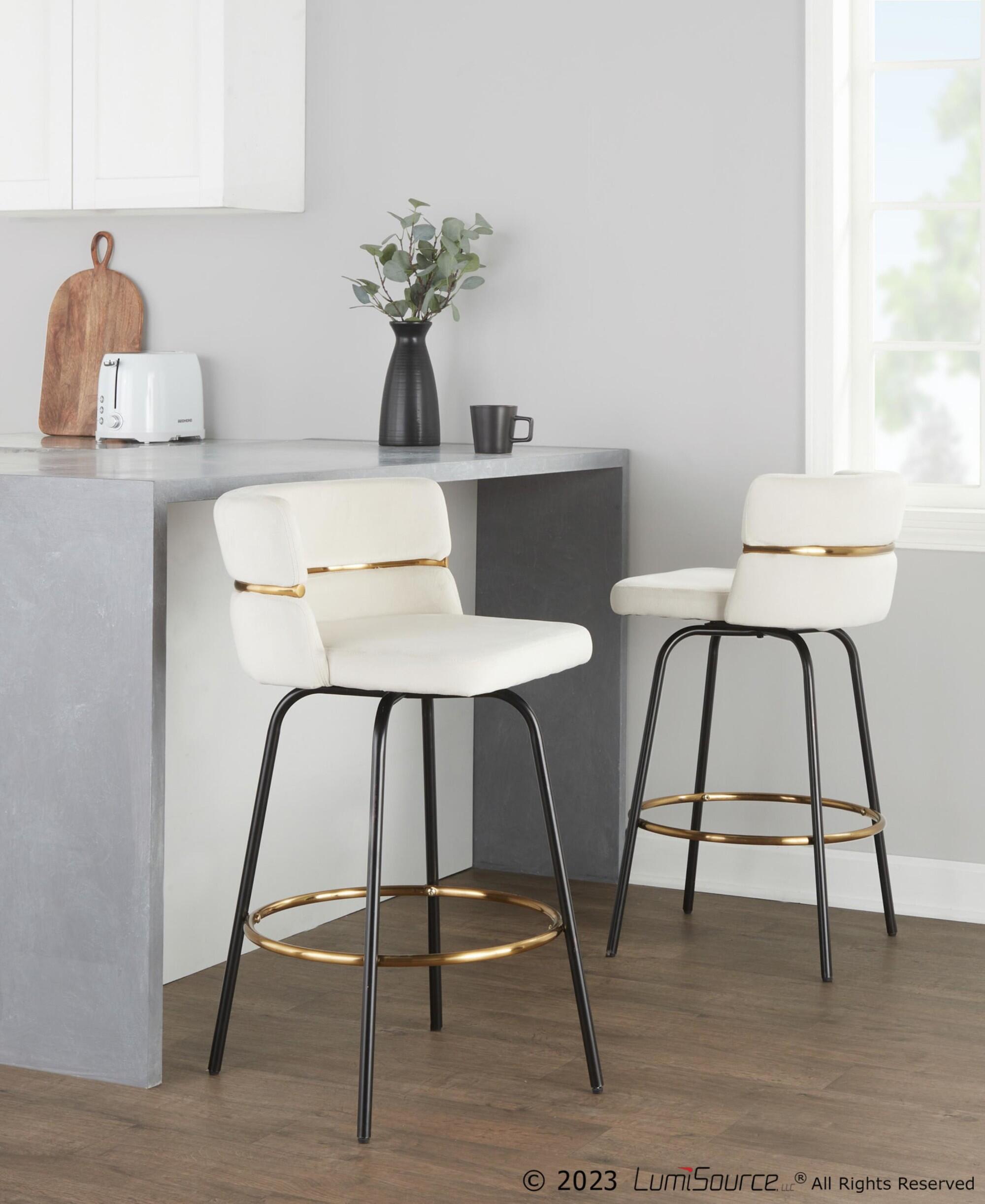 Click here for LumiSource Cinch Counter Stool (Set of 2)  Cream prices