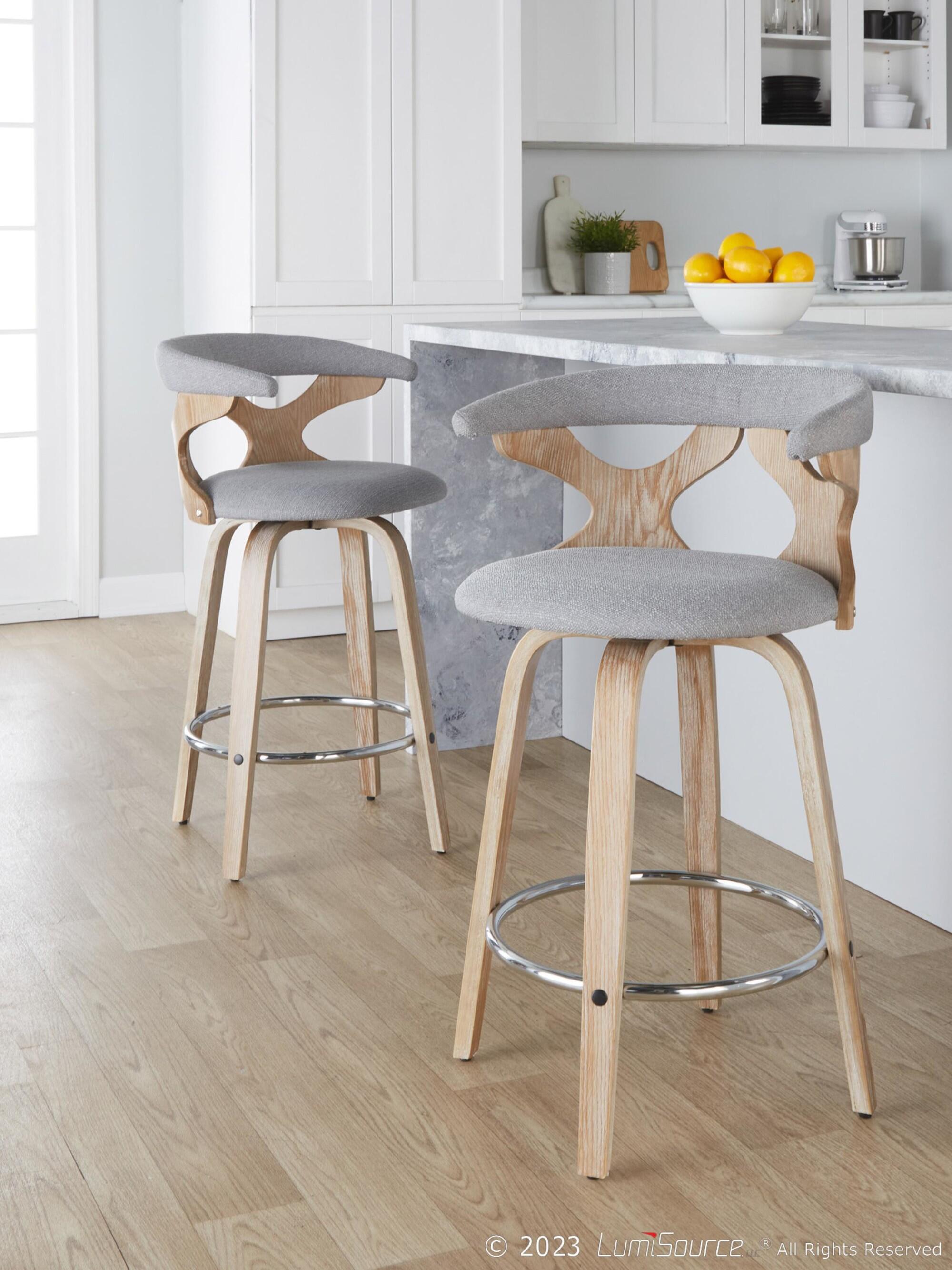 Click here for LumiSource Gardenia Counter Stool (Set of 2)  Gray prices