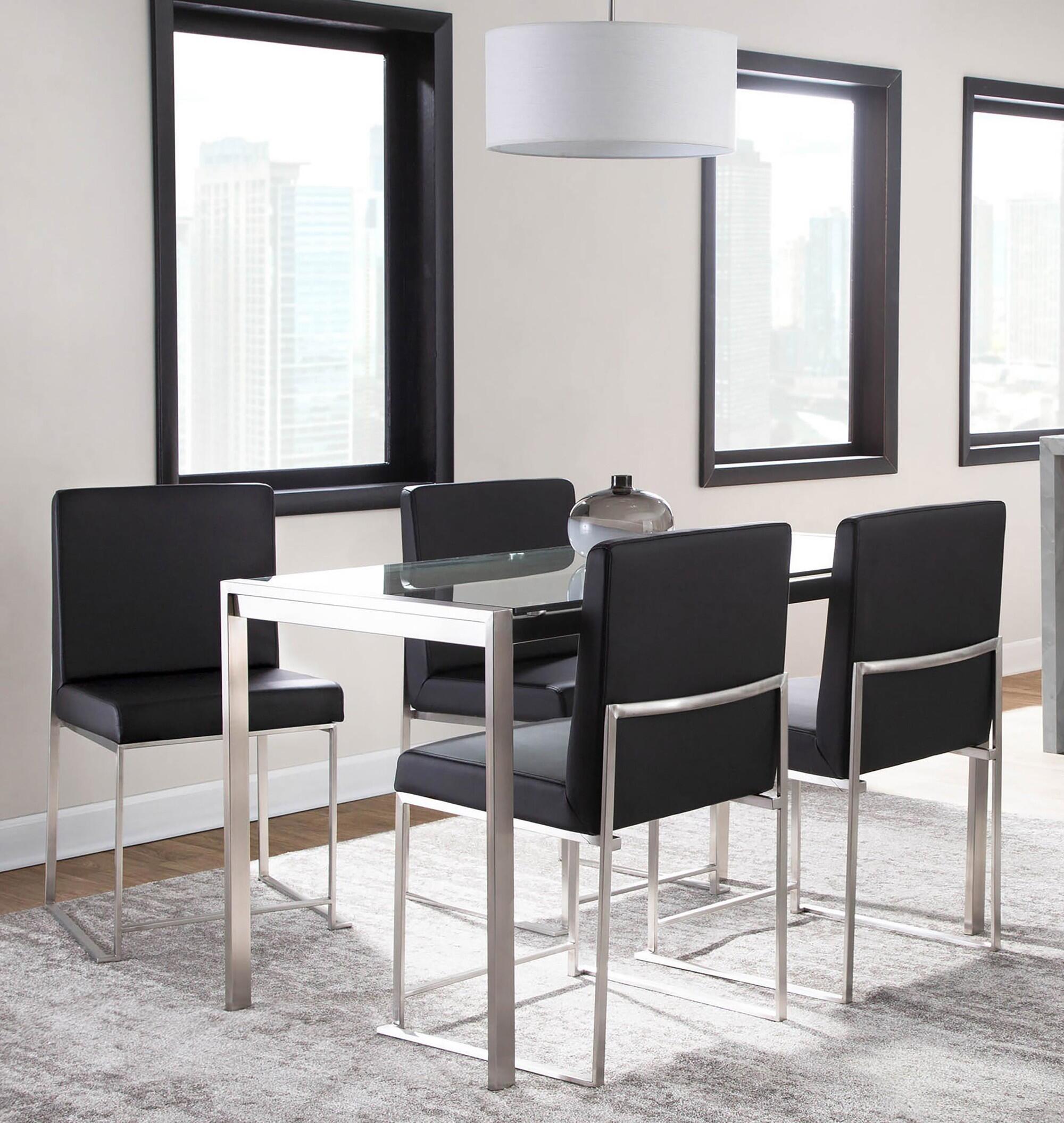 Click here for LumiSource Fuji Dining Table and 4 Chairs  Black prices