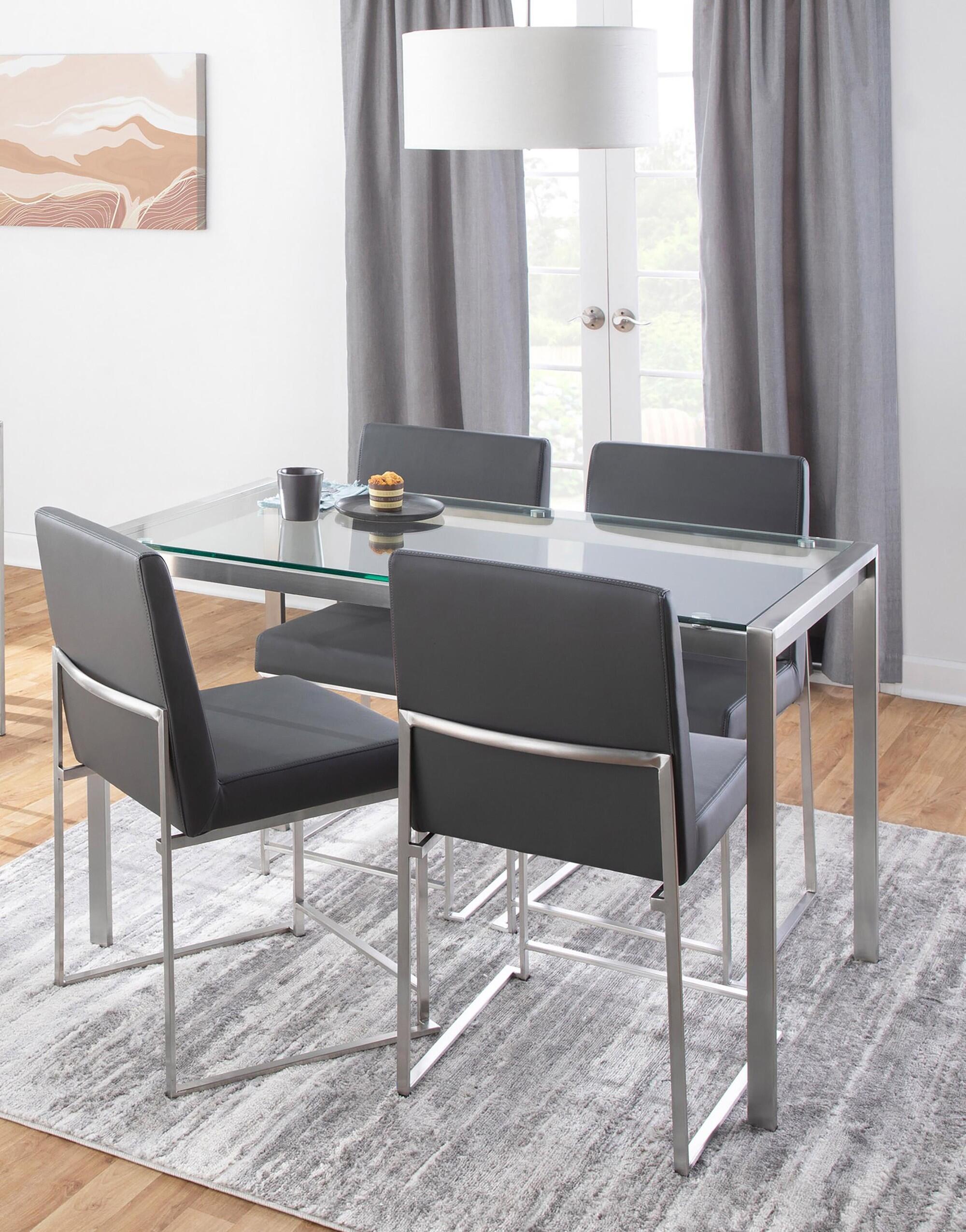 Click here for LumiSource Fuji Dining Table and 4 Chairs  Gray prices