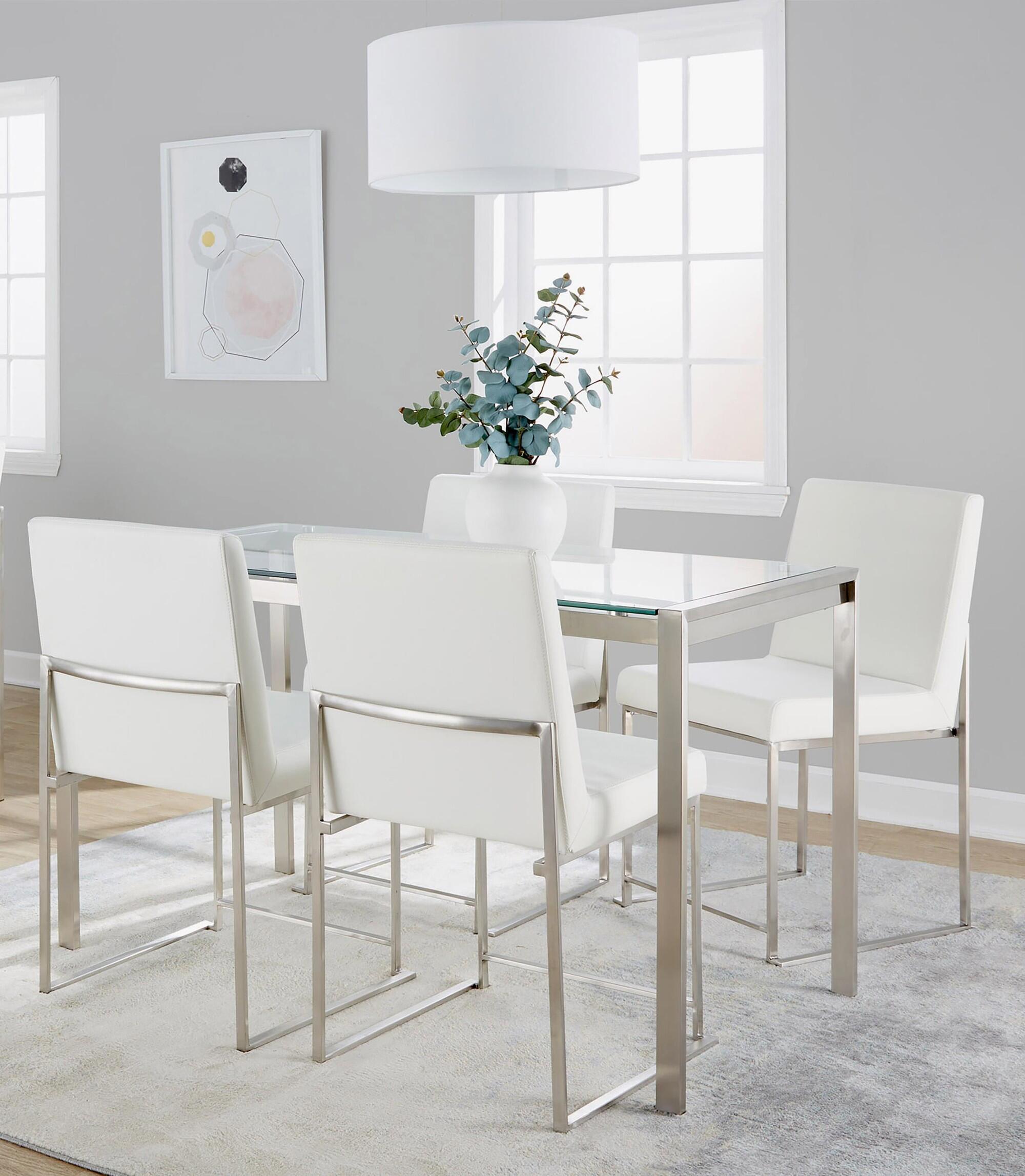 Click here for LumiSource Fuji Dining Table and 4 Chairs  White prices