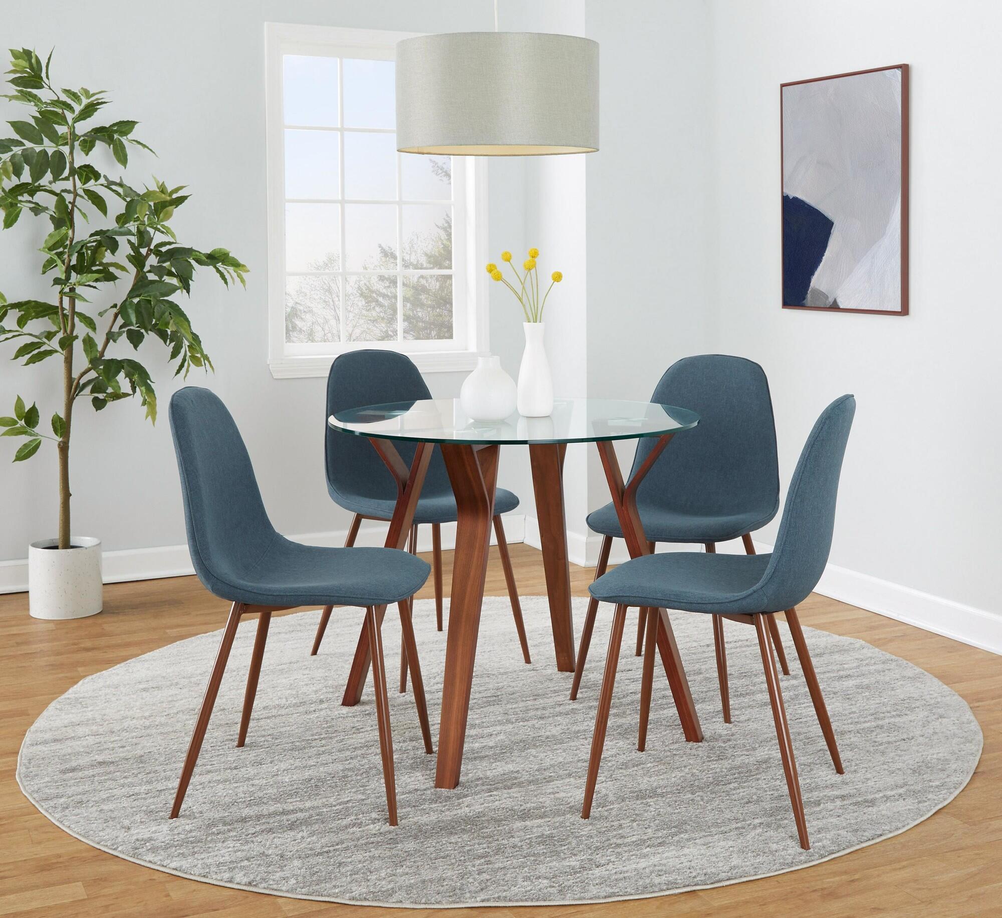 Click here for LumiSource Folia Pebble Round Dining Table and 4 C... prices