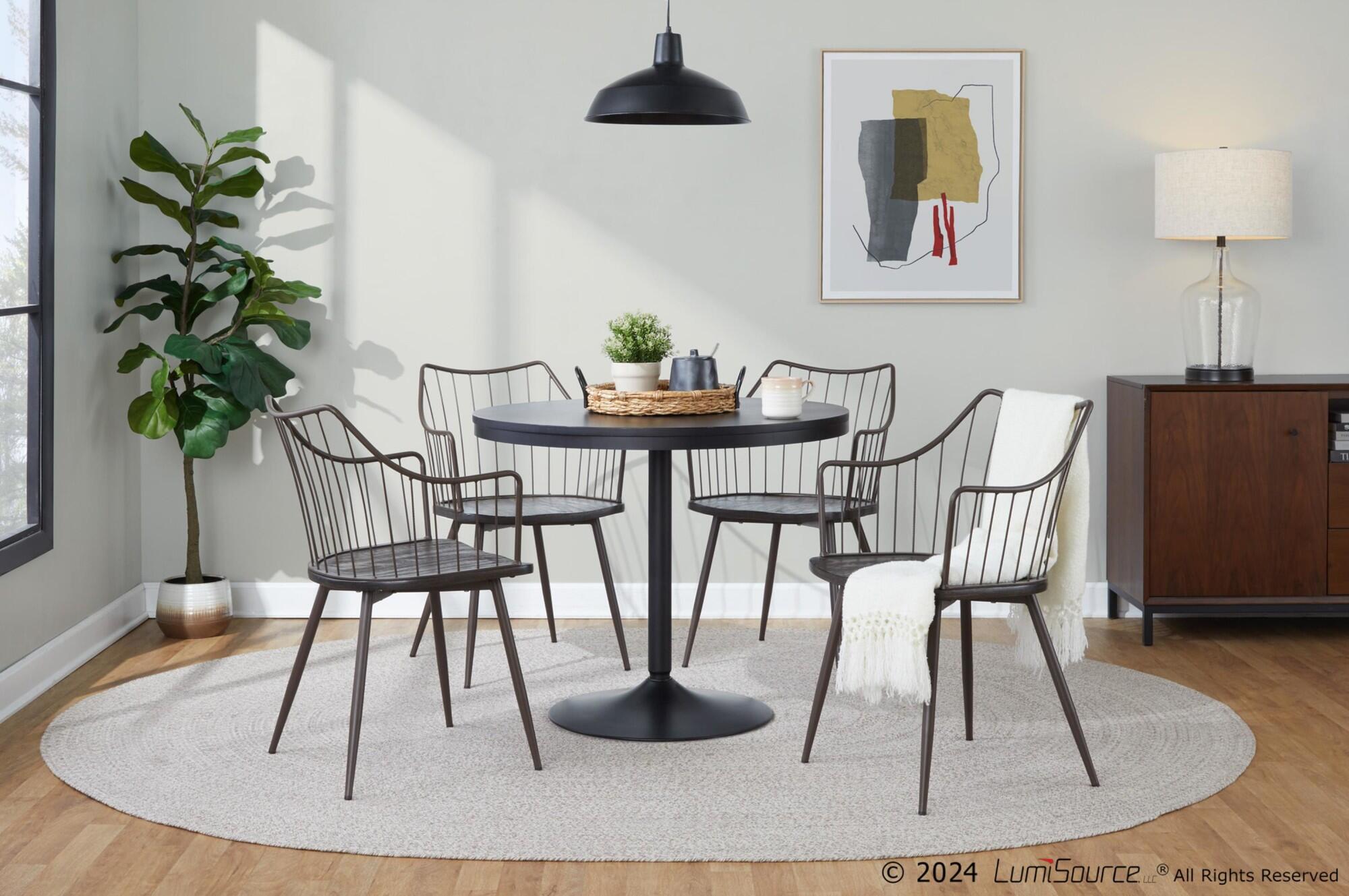 Click here for LumiSource Dakota Winston Dining Table and 4 Chair... prices