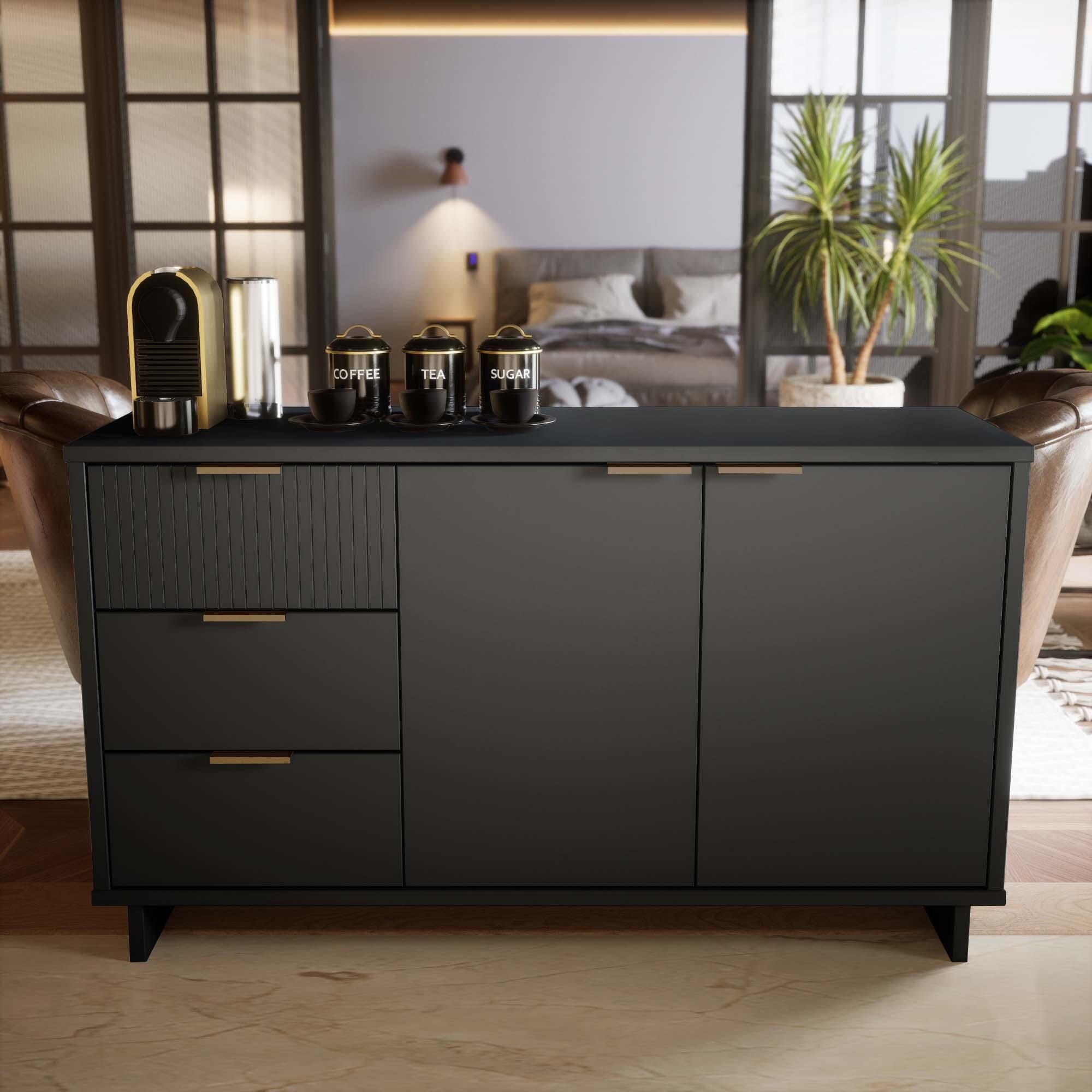 Click here for Manhattan Comfort Granville Sideboard  Dark Gray prices