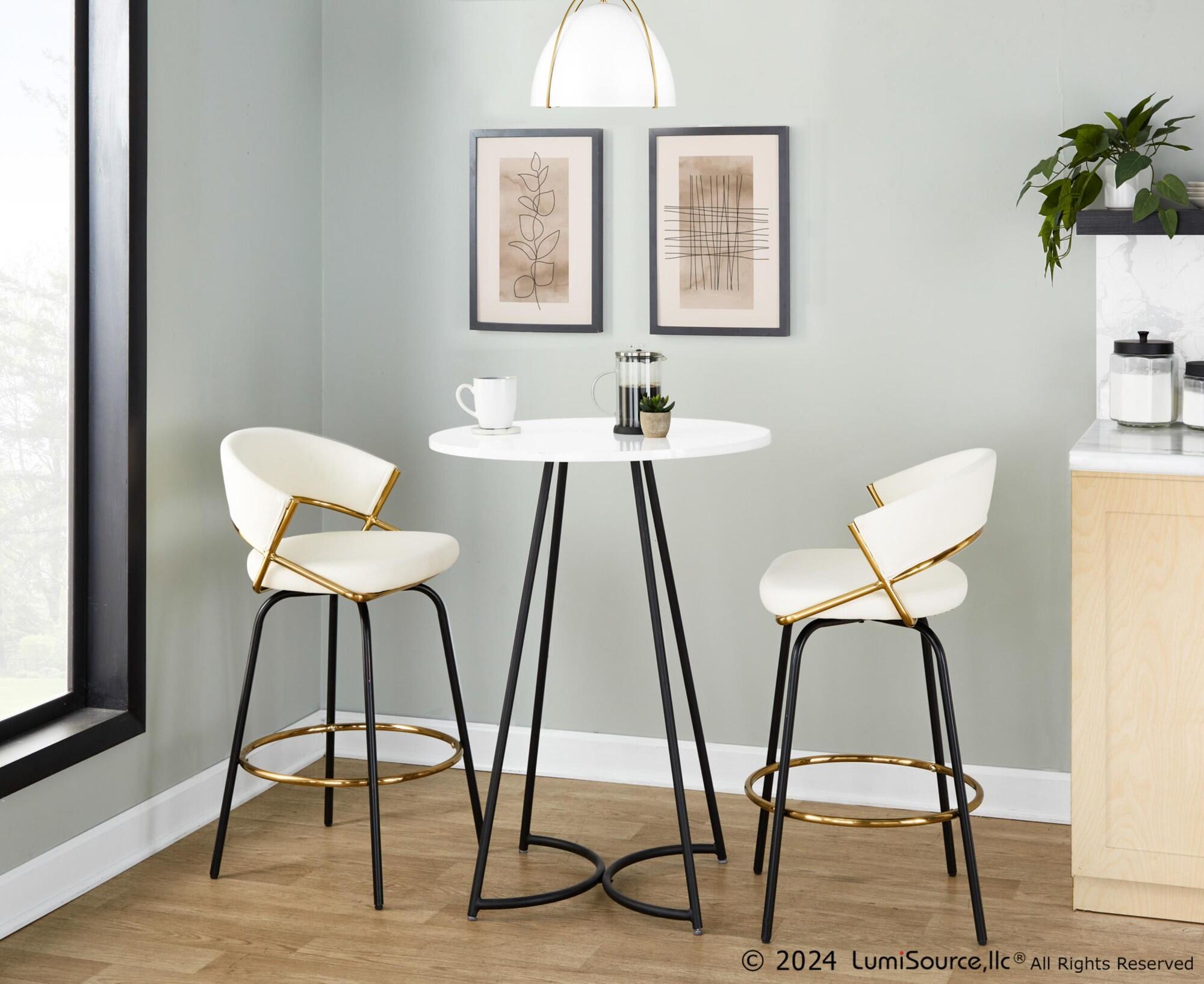 Click here for LumiSource Cece Counter Height Dining Table  White prices