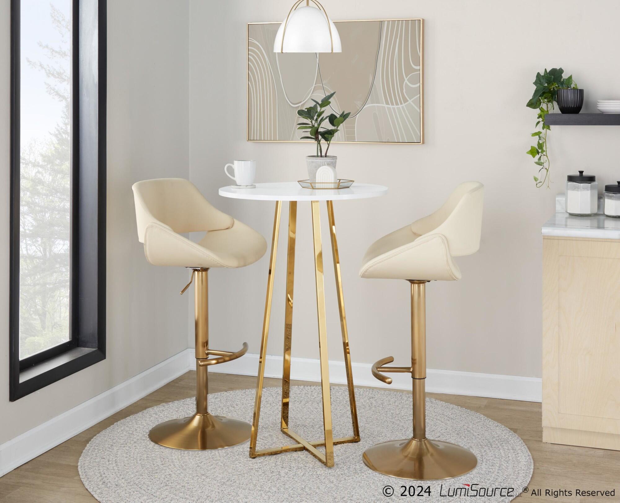 Click here for LumiSource Cosmo Counter Height Bar Table  White prices