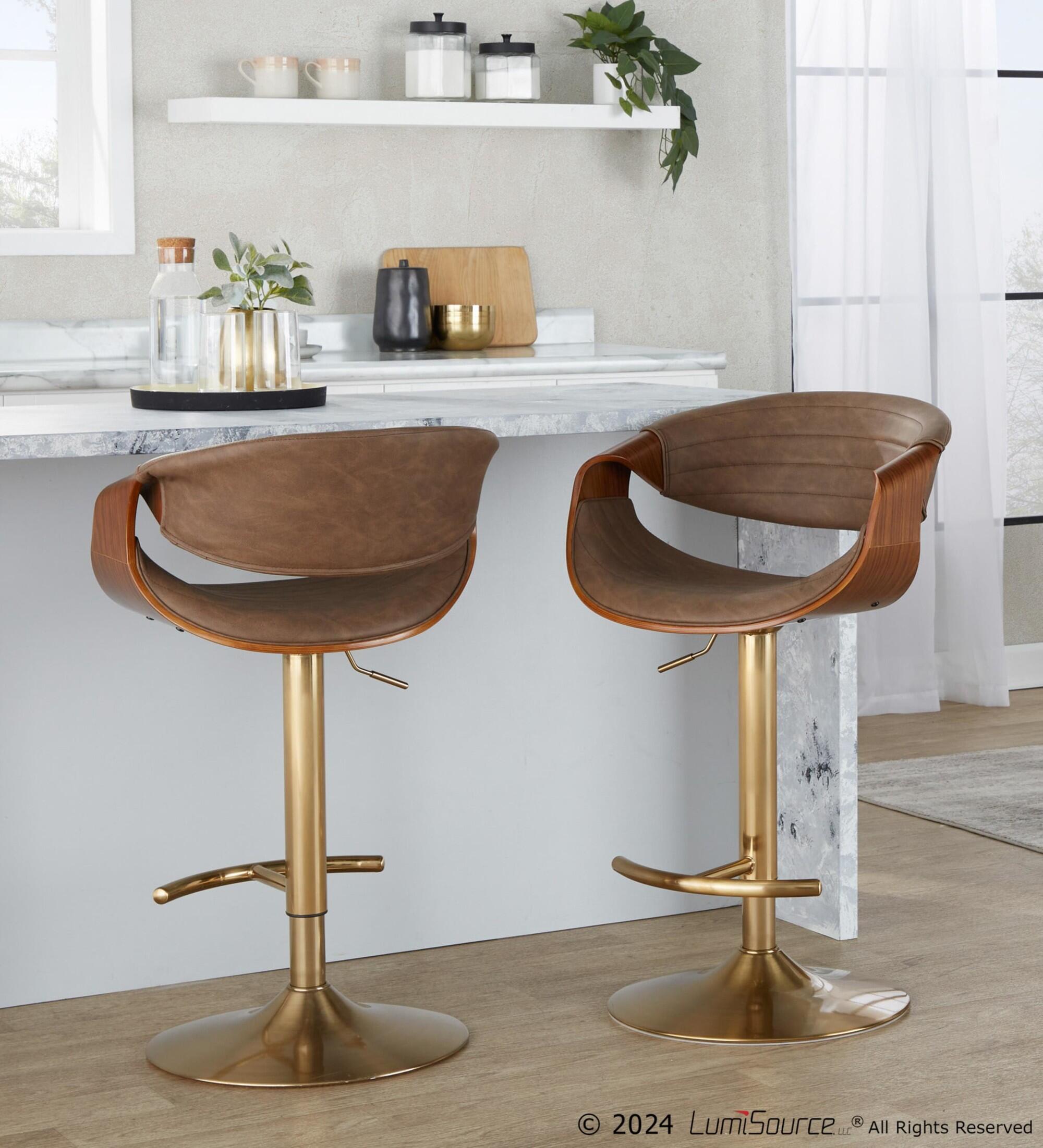 Click here for LumiSource Curvo Swivel Barstool (Set of 2)  Espre... prices