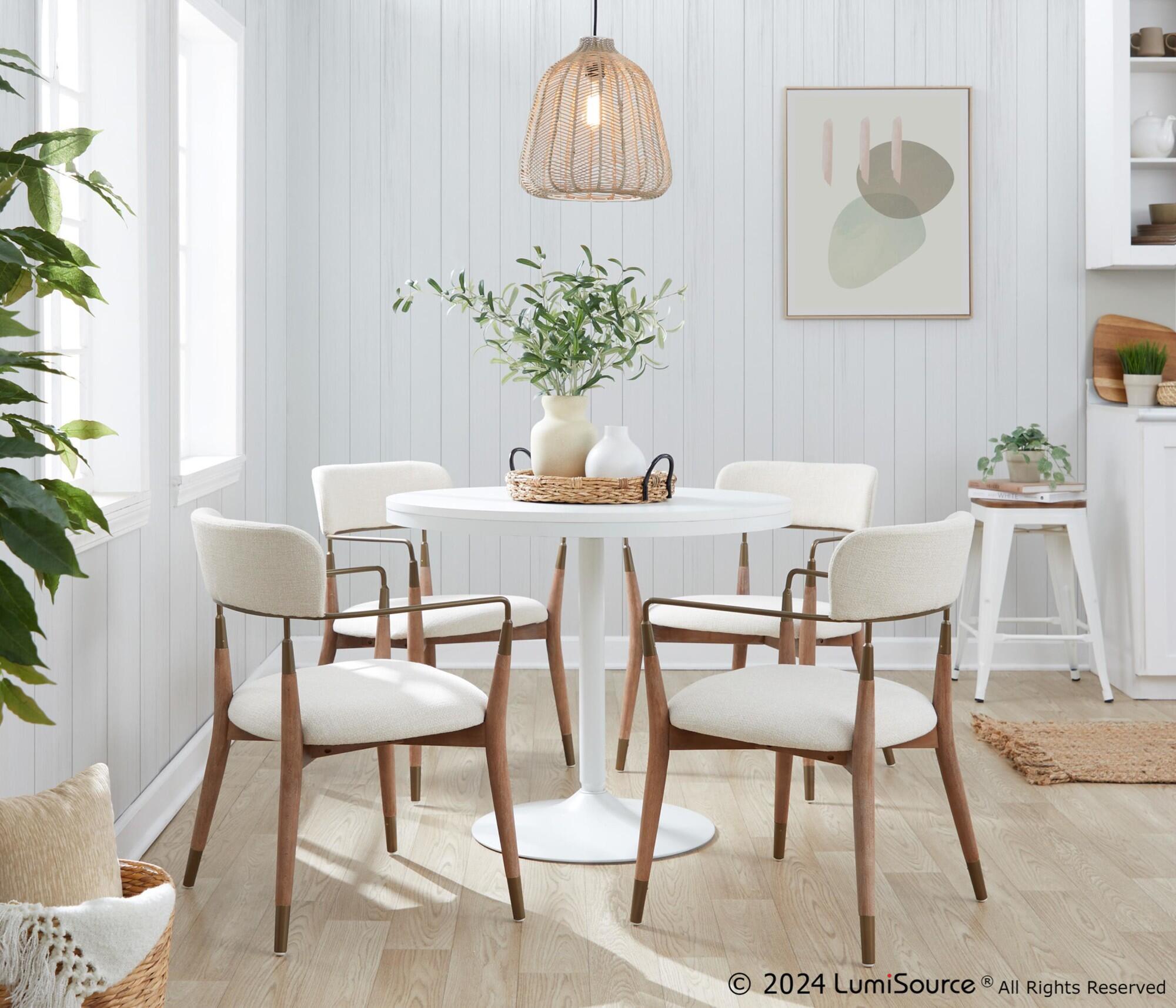 Click here for LumiSource Dakota Dining Table and 4 Chairs  Cream prices