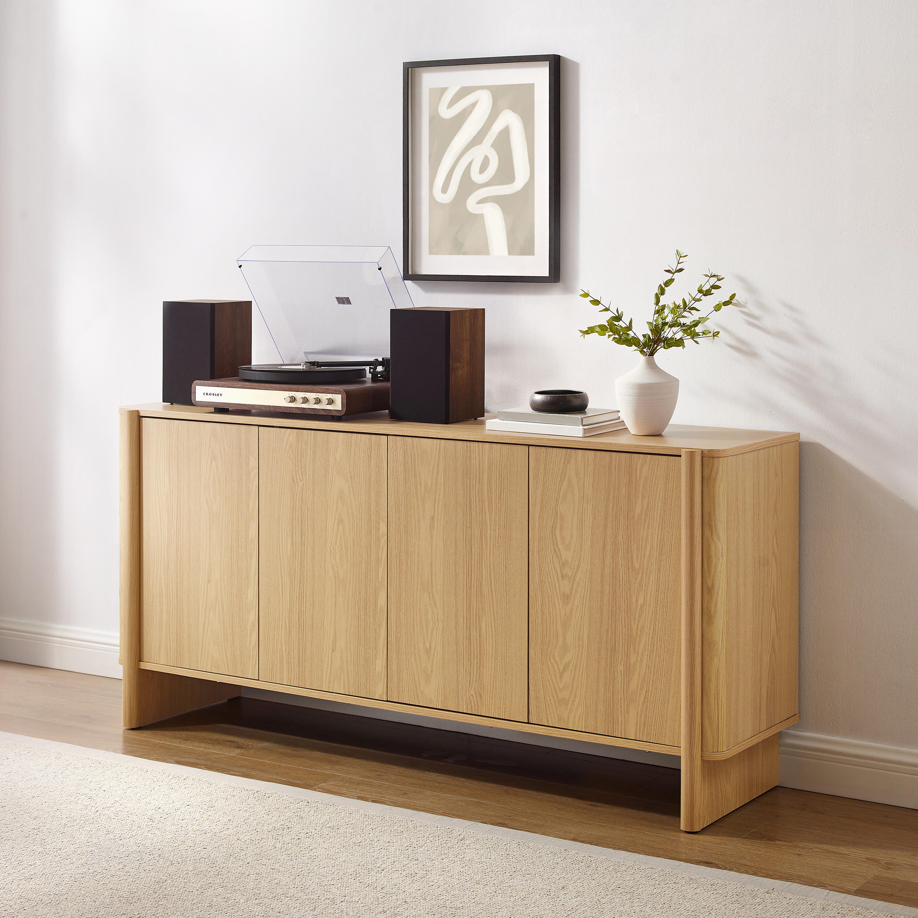 Click here for Crosley Furniture Wesley Sideboard  White Oak prices