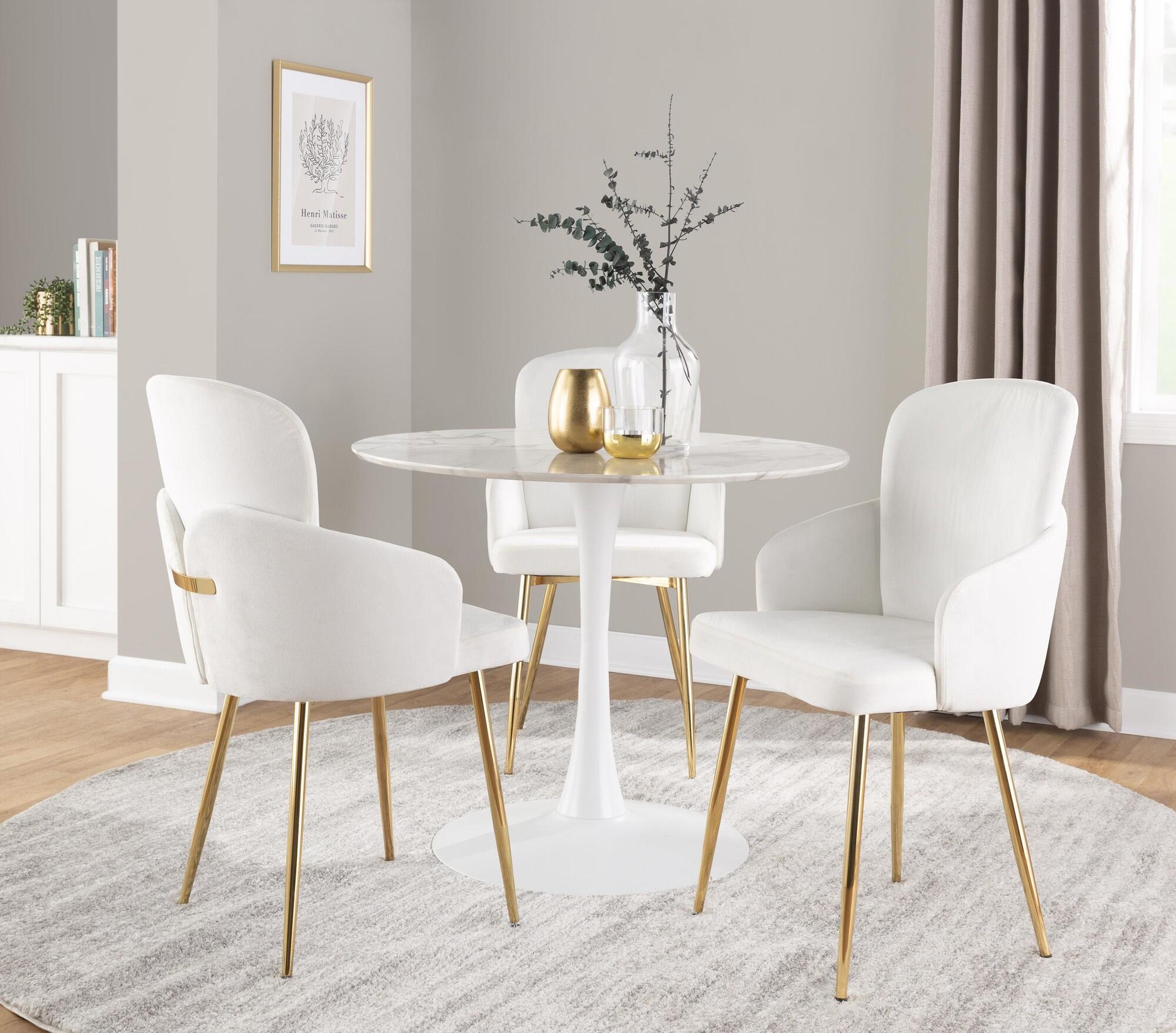 Click here for LumiSource Dahlia Dining Chair (Set of 2)  Gold/Cr... prices