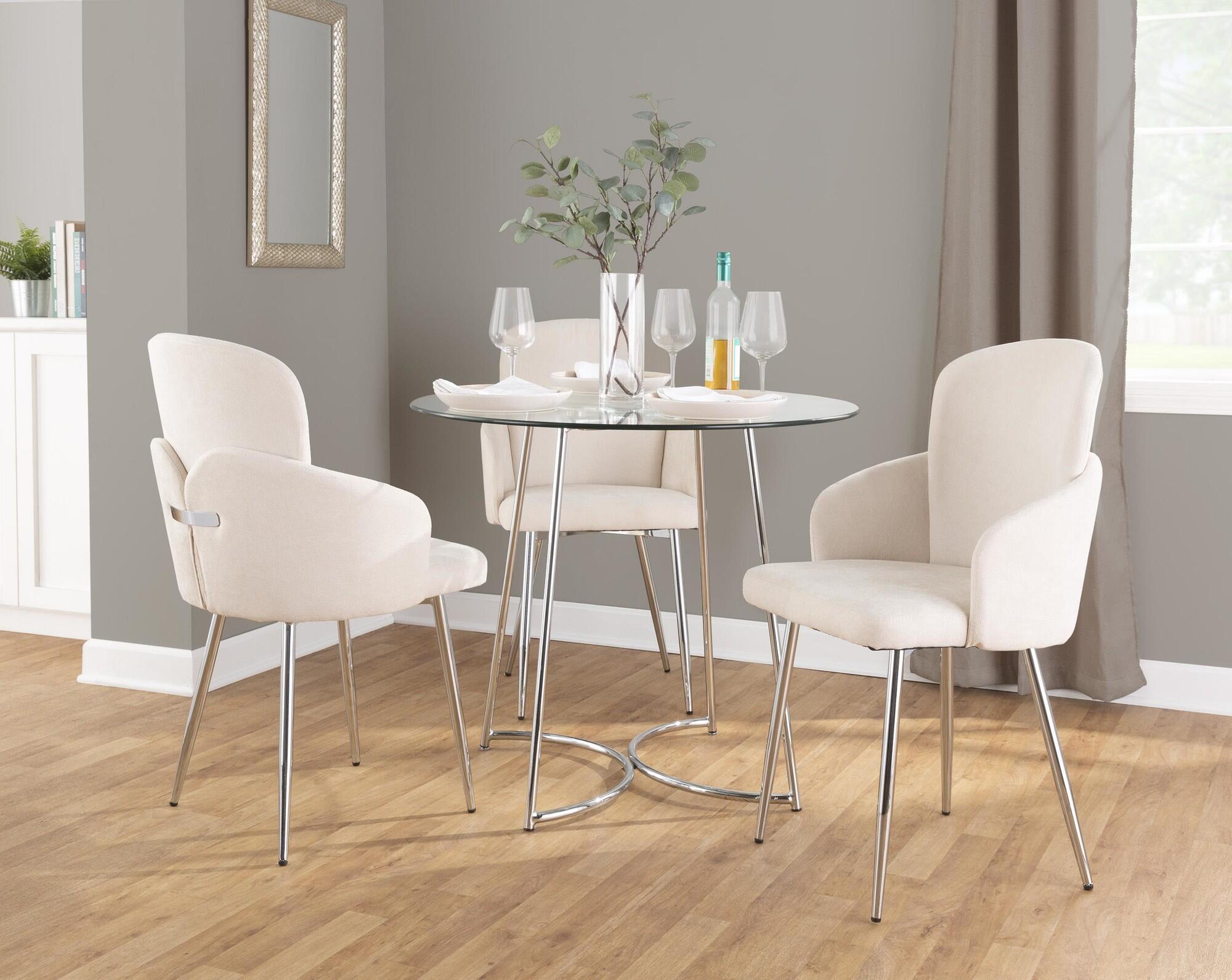 Click here for LumiSource Dahlia Dining Chair (Set of 2)  Cream/C... prices