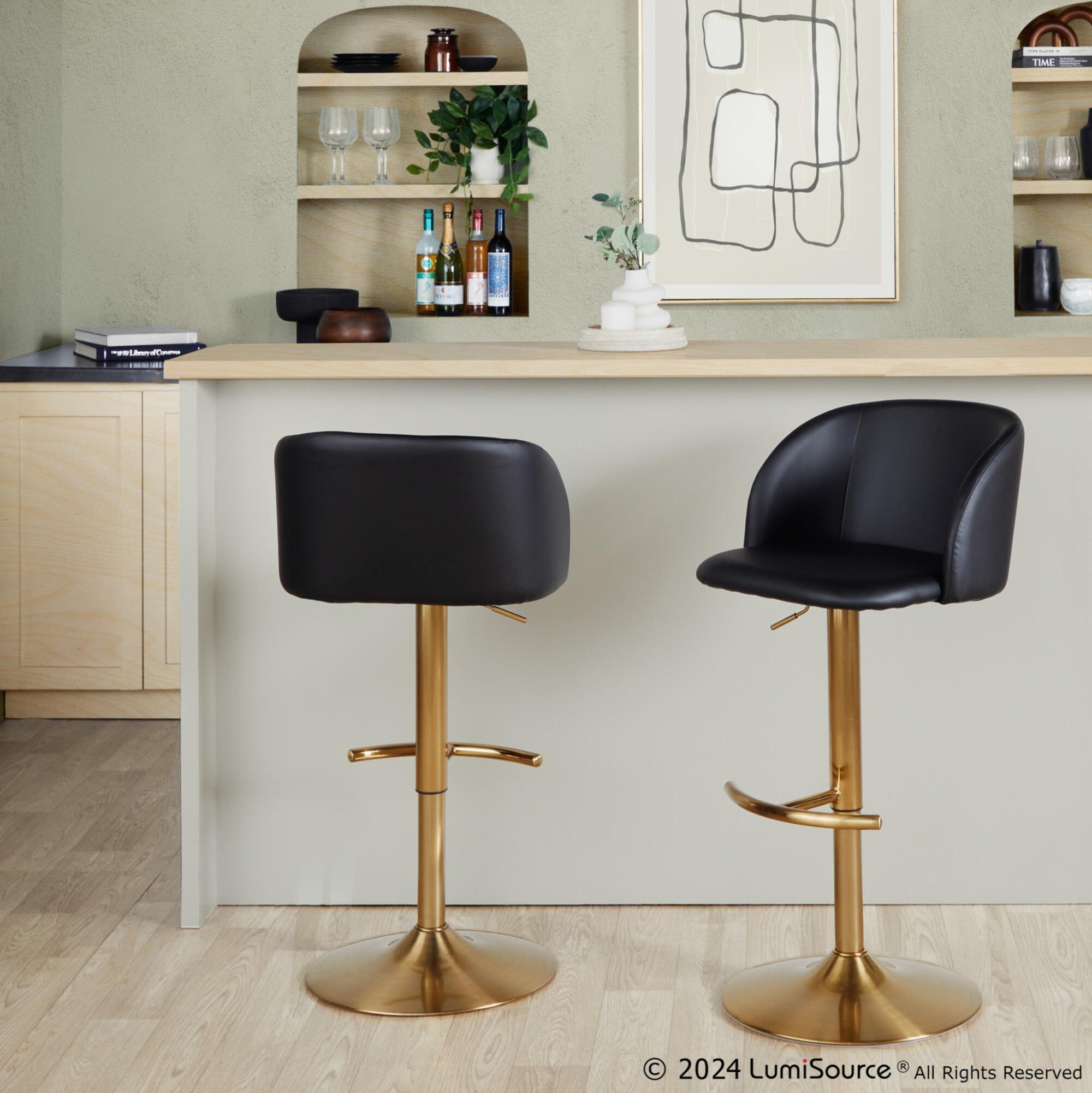 Click here for LumiSource Fran Adjustable Bar Stool (Set of 2)  G... prices