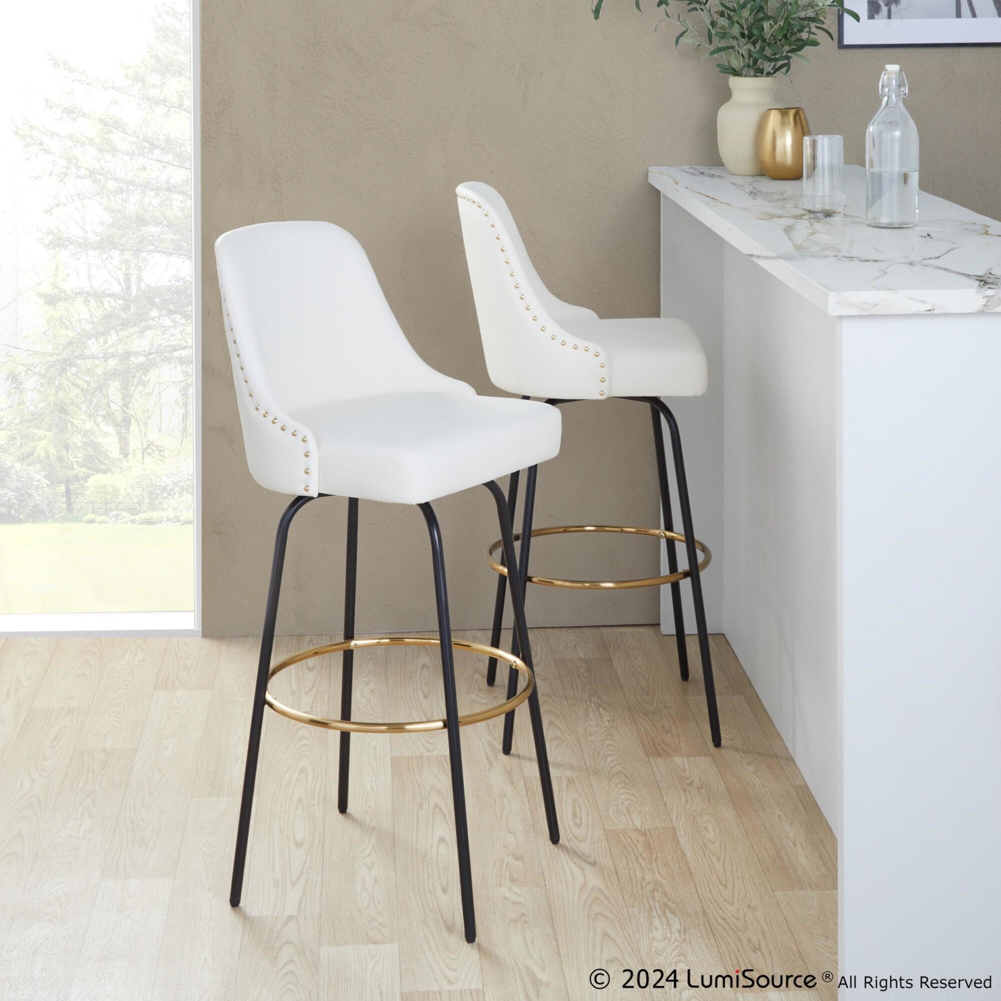 Click here for LumiSource Marcel Studded Back Bar Height Bar Stoo... prices