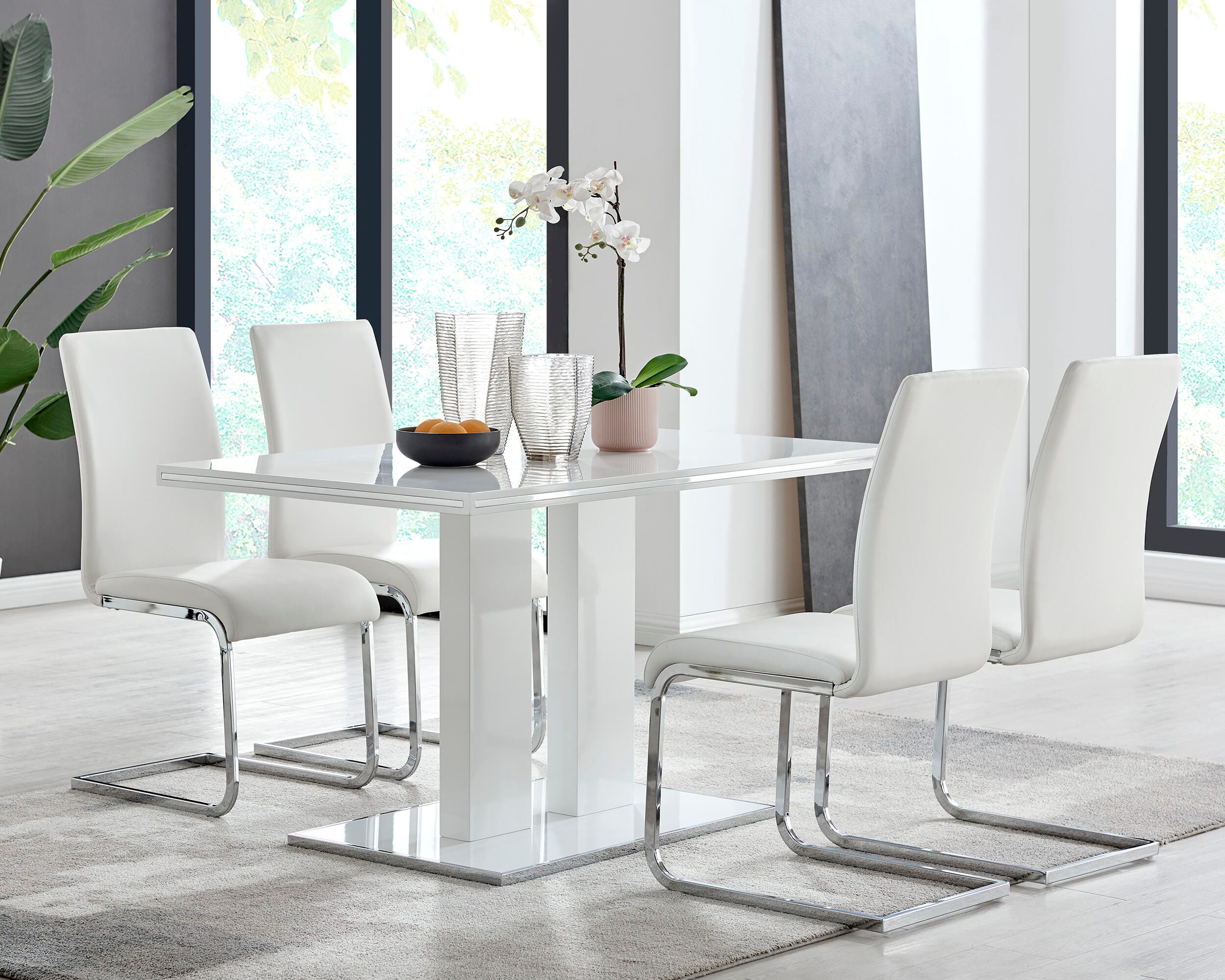 Click here for Armen Living Amanda Dining and 4 Chairs  White prices