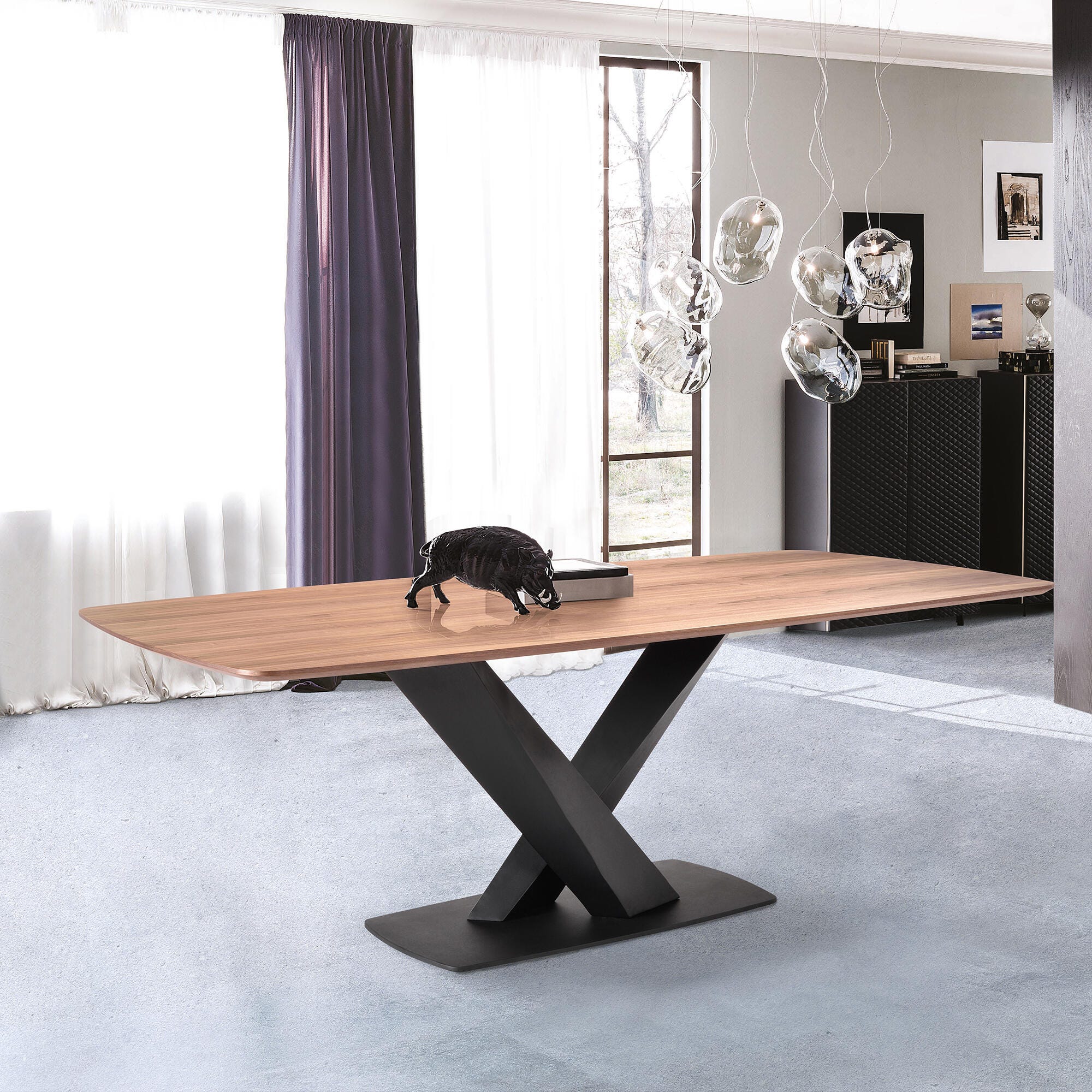 Click here for Armen Living Everett Dining Table  Matte Black prices