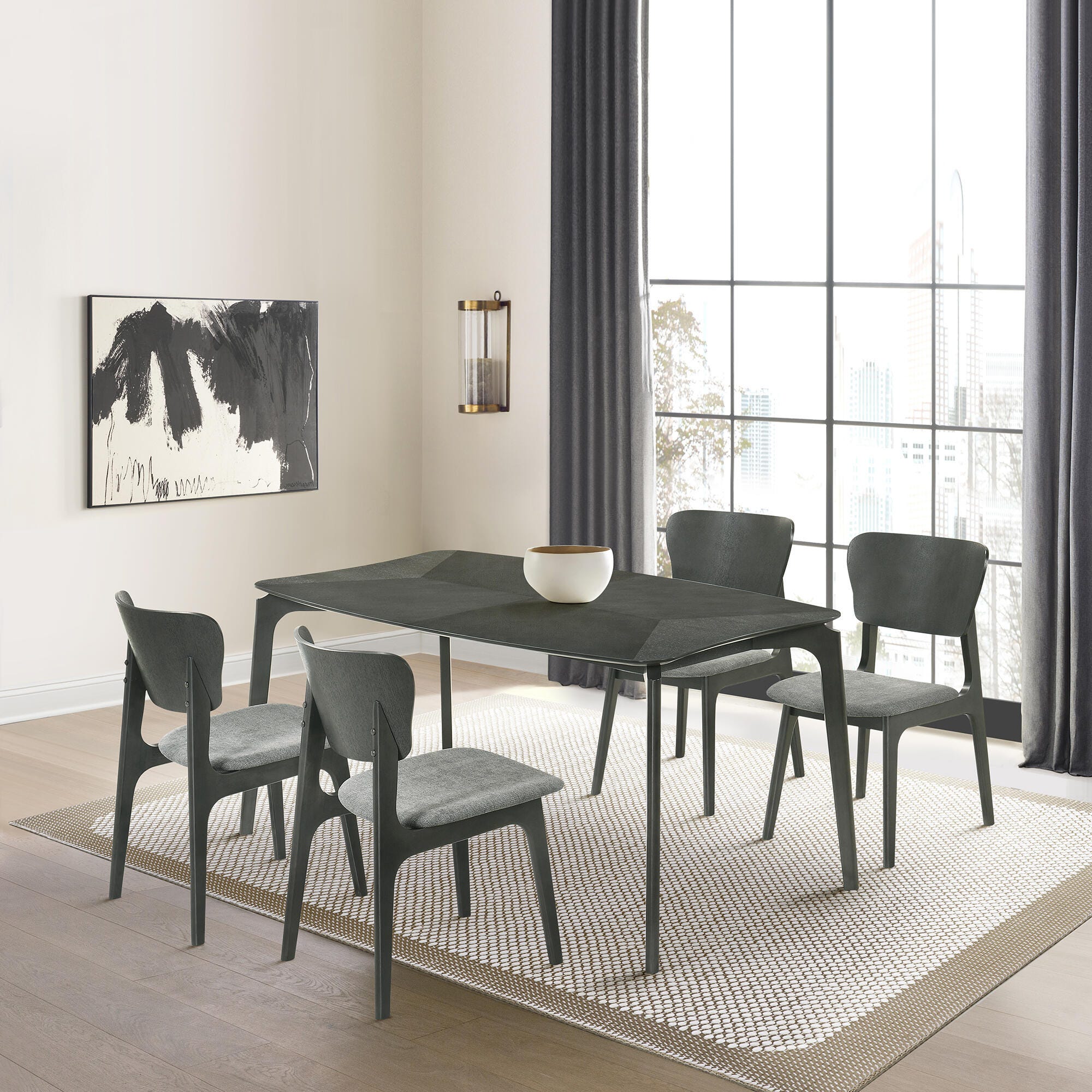 Click here for Armen Living Kalia Dining Table and 4 Chairs  Gray prices